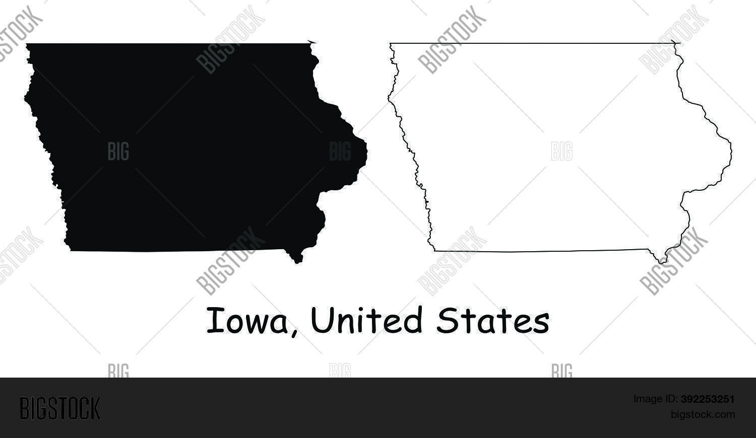Iowa Ia State Maps. Vector & Photo (Free Trial) | Bigstock