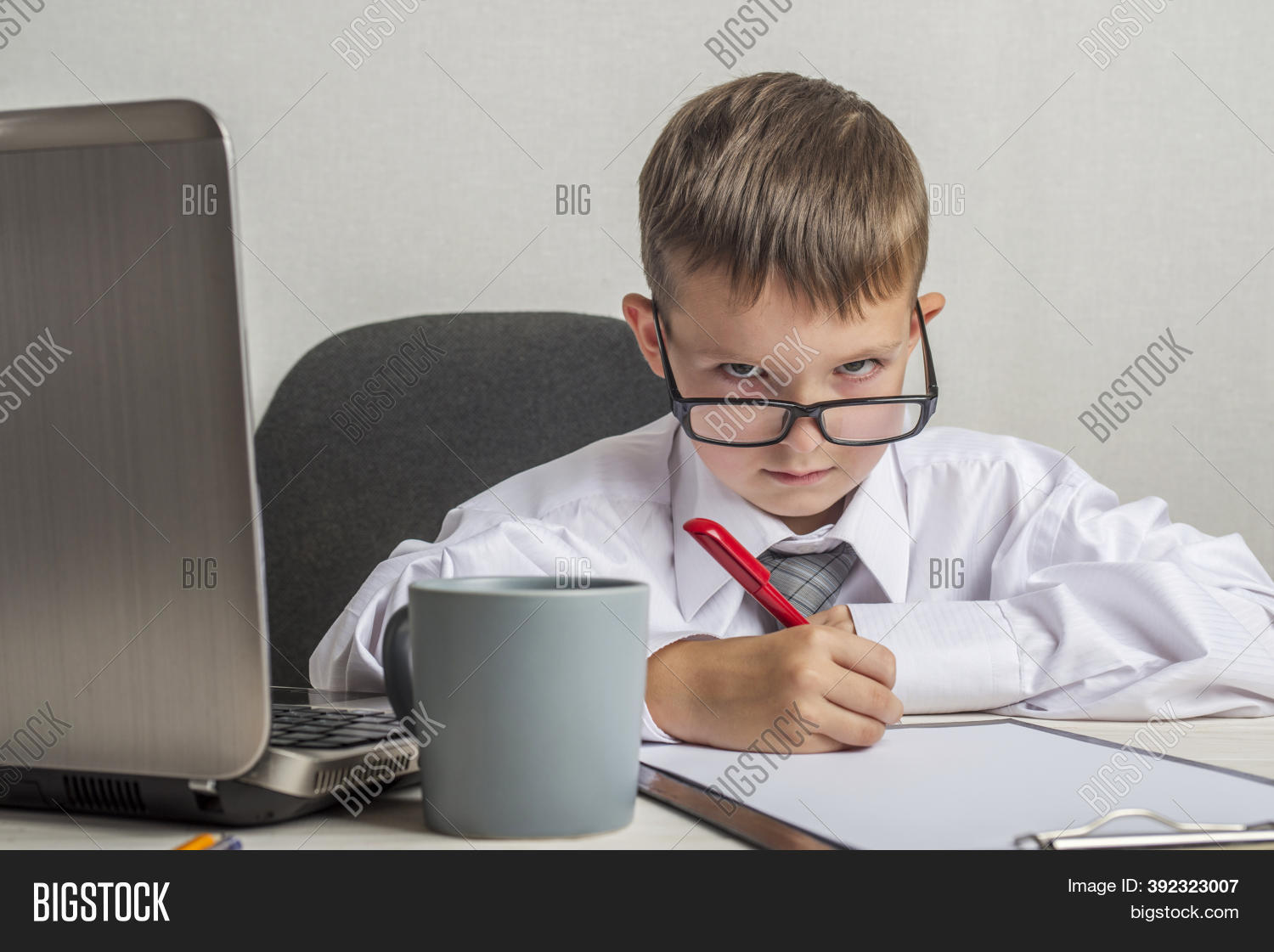 Serious Child Writting Image & Photo (Free Trial) | Bigstock