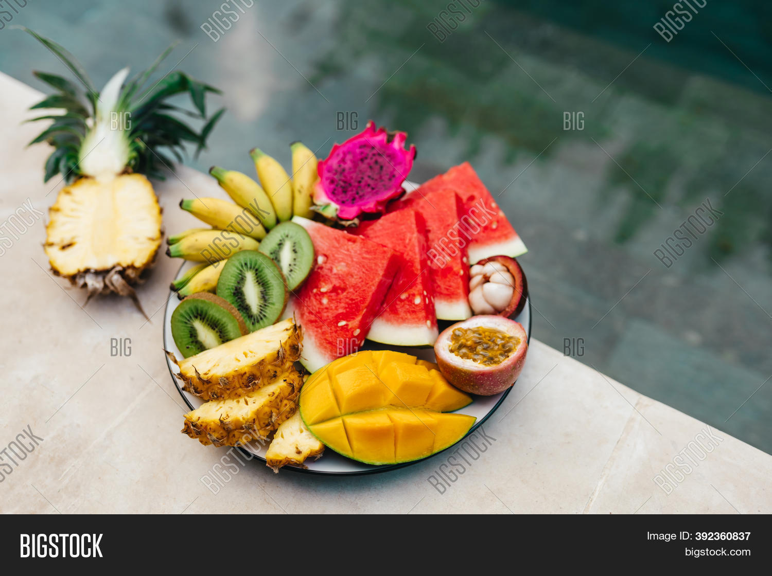 Plate Tropical Fruits Image & Photo (Free Trial) | Bigstock