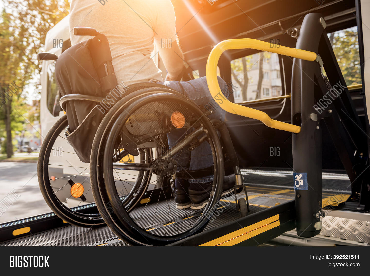 Man Wheelchair On Lift Image & Photo (Free Trial) | Bigstock