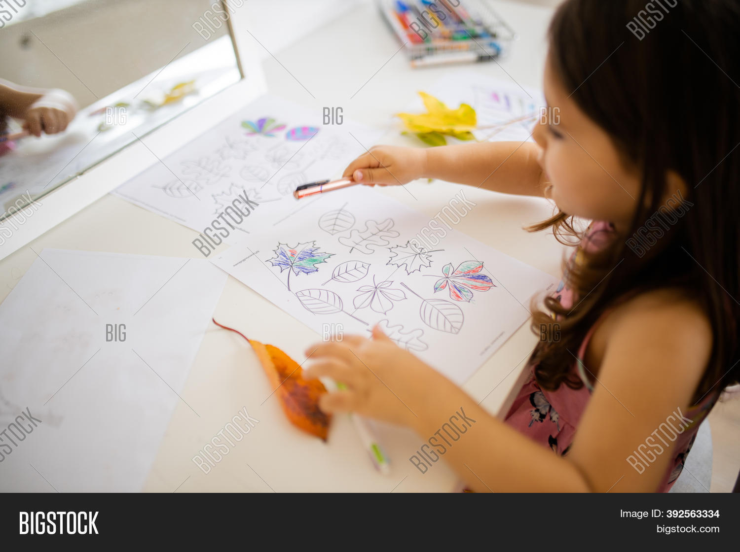 Little Girl Coloring Image & Photo (Free Trial) | Bigstock