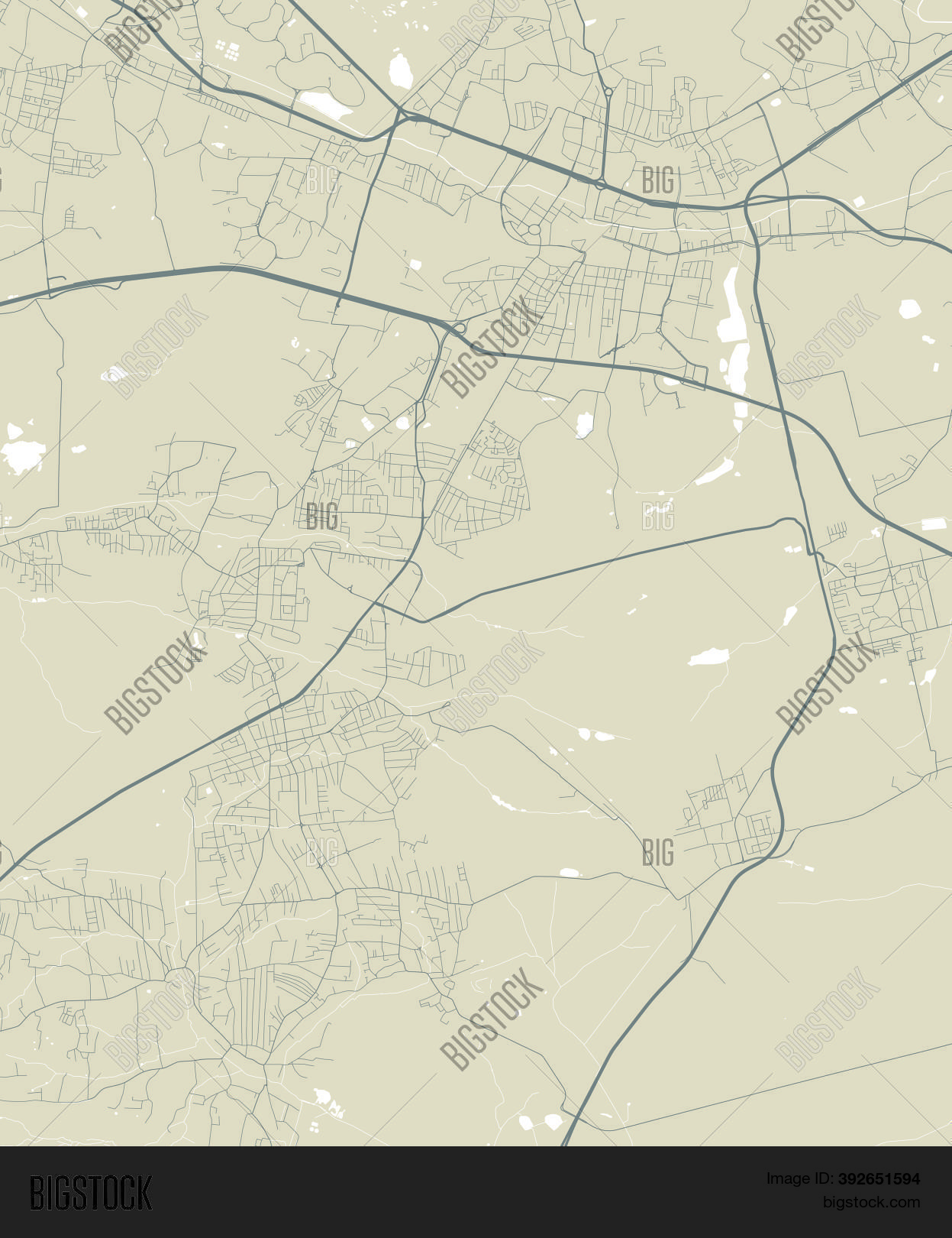 Detailed Map Katowice Vector & Photo (Free Trial) | Bigstock