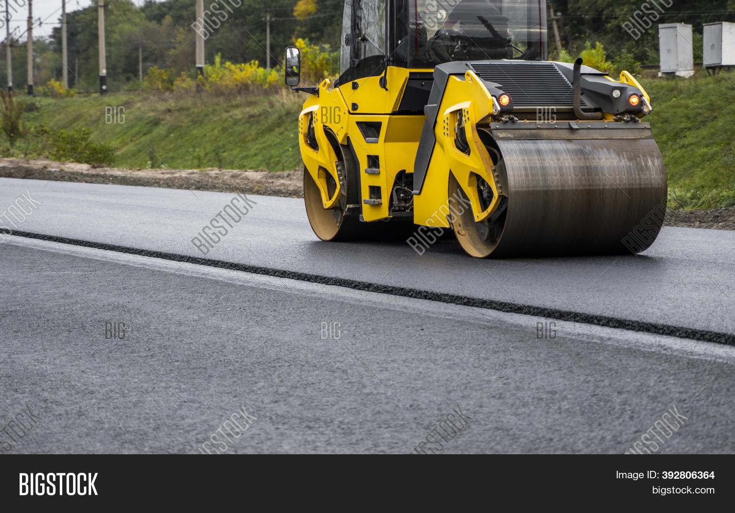 Asphalt Road Roller Image & Photo (Free Trial) | Bigstock