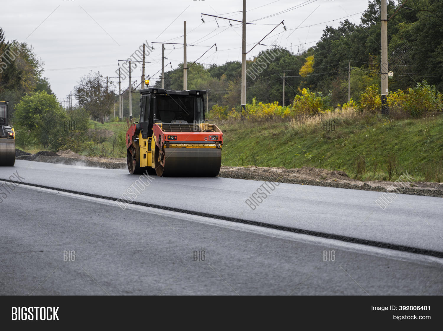 Asphalt Road Roller Image & Photo (Free Trial) | Bigstock