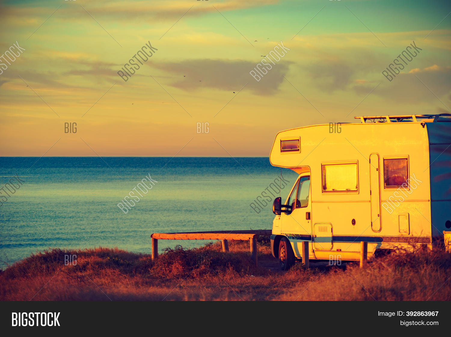 Camper Rv Sunrise On Image & Photo (Free Trial) | Bigstock