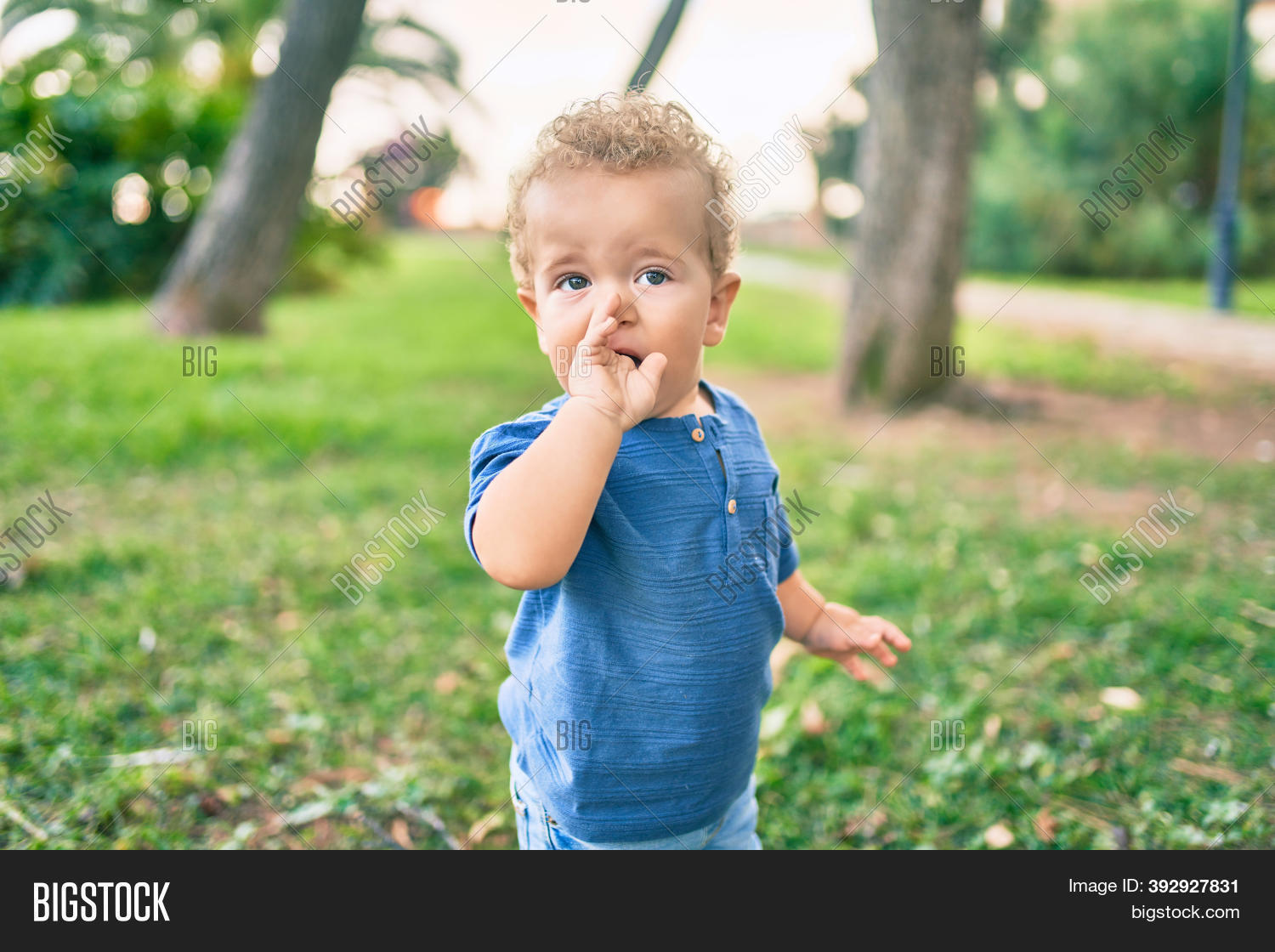 Sad Little Boy Putting Image & Photo (Free Trial) | Bigstock