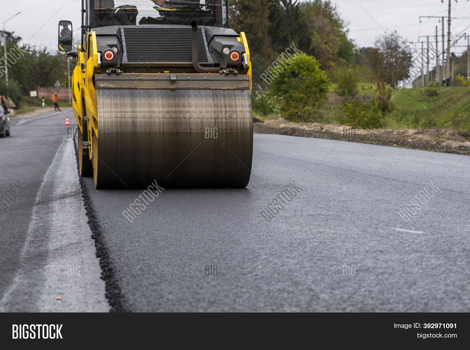 Asphalt Road Roller Image & Photo (Free Trial) | Bigstock