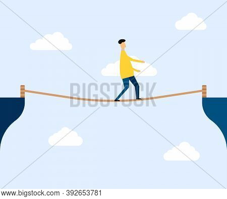 Man Walking On Rope Vector & Photo (Free Trial) | Bigstock