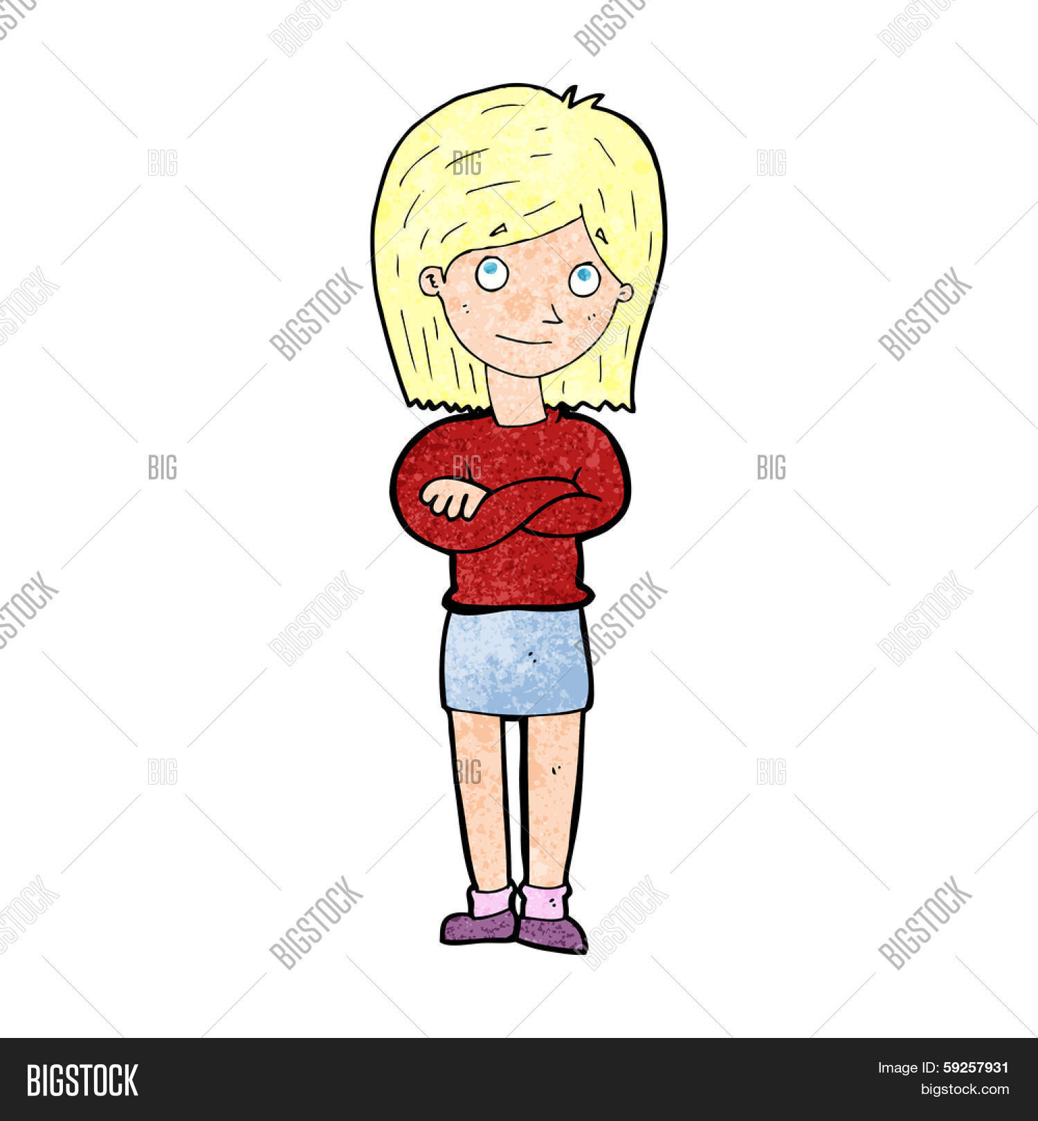 Cartoon Friendly Girl Vector & Photo (Free Trial) | Bigstock