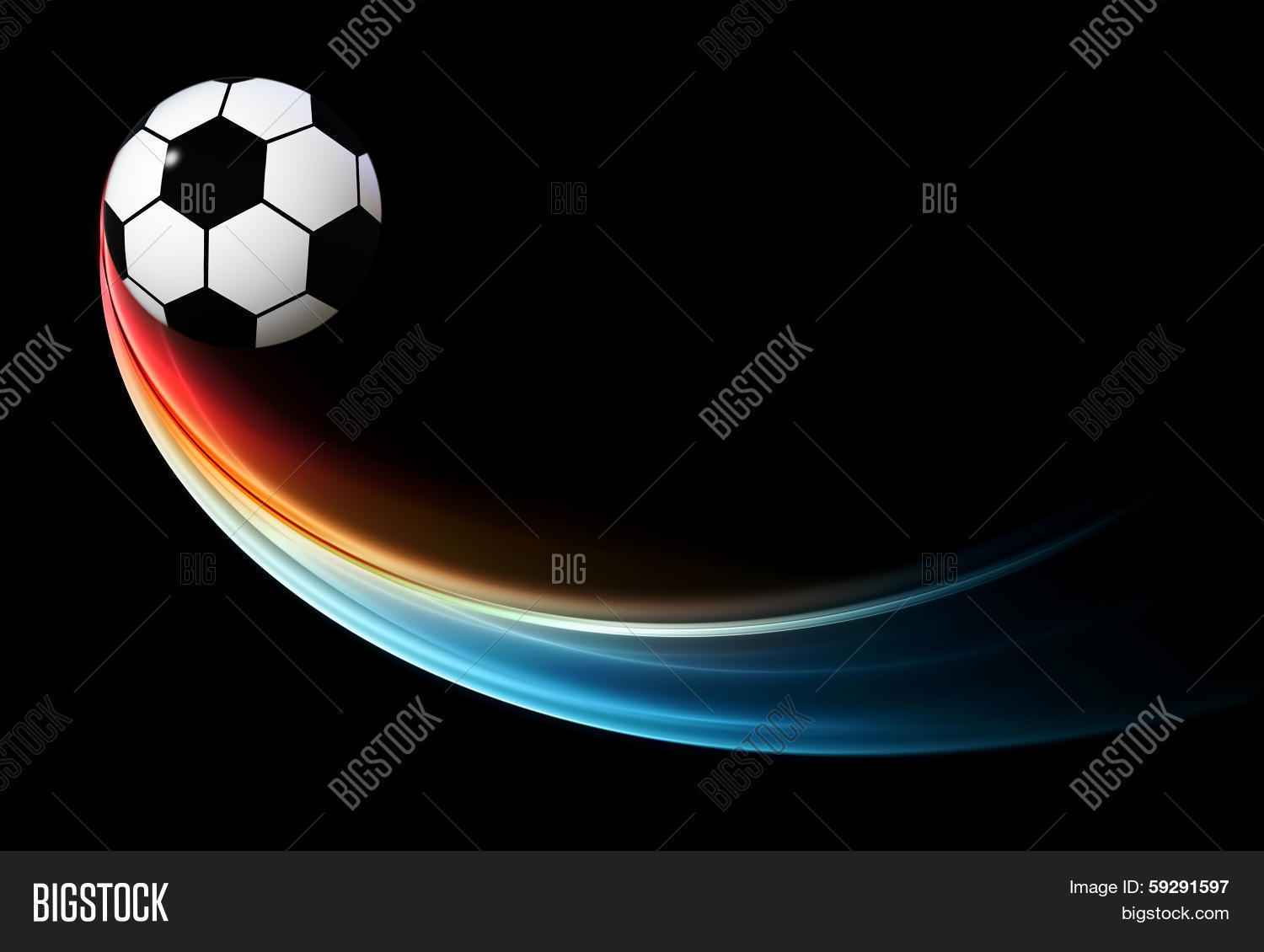 Blue Flaming Soccer Ball