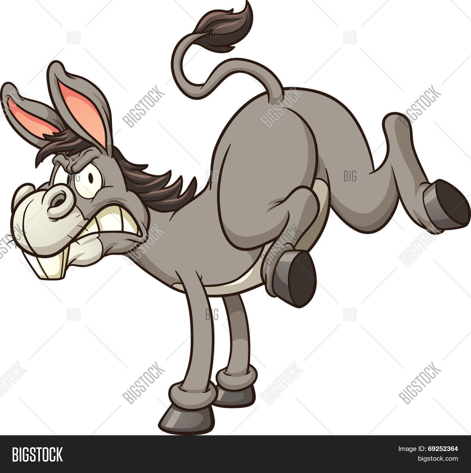 Angry Donkey Kick. Vector Clip Art Vector & Photo | Bigstock
