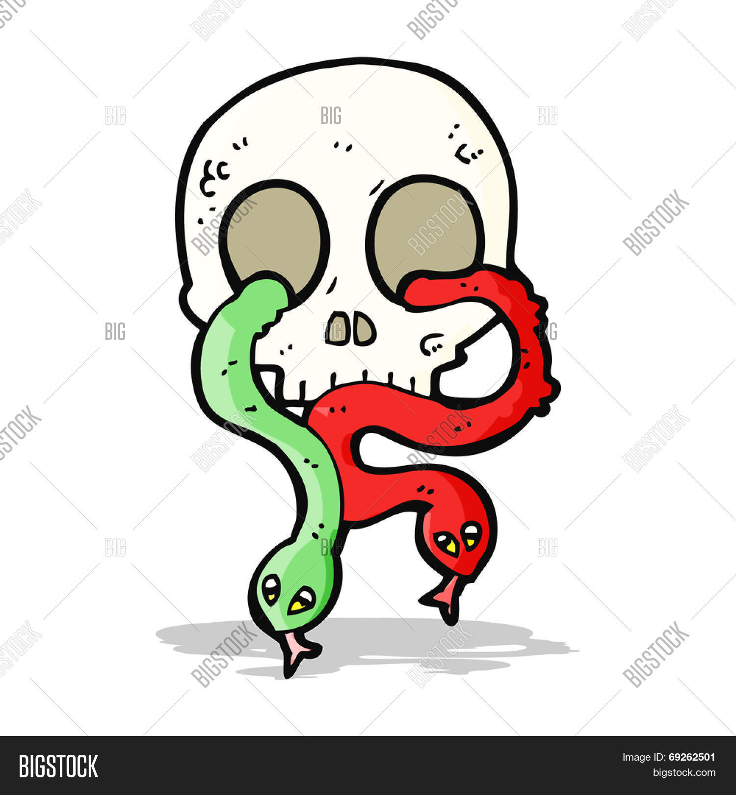Cartoon Skull Snakes Vector & Photo (Free Trial) | Bigstock