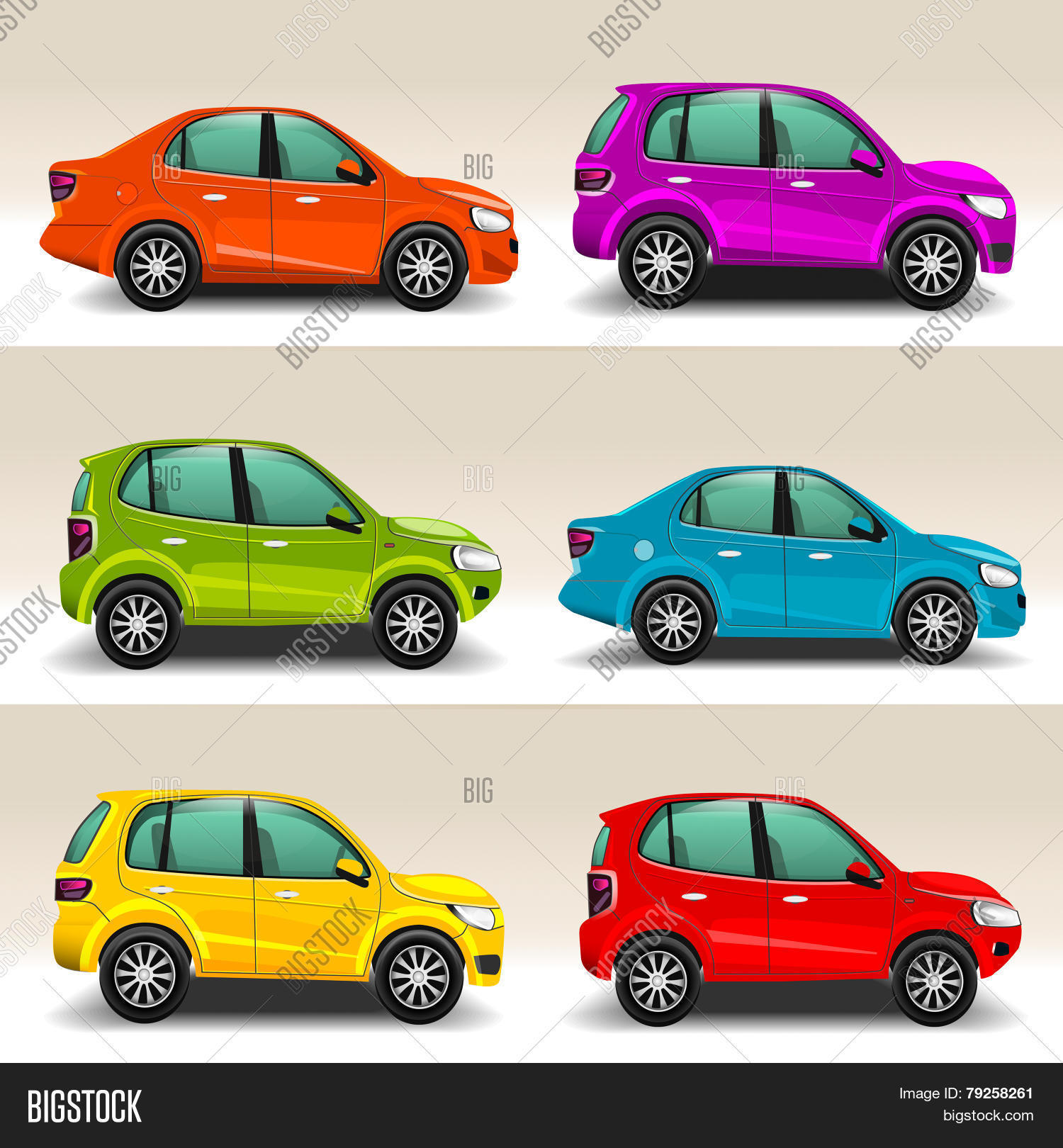 Colorful Cars Vector Vector & Photo (Free Trial) | Bigstock