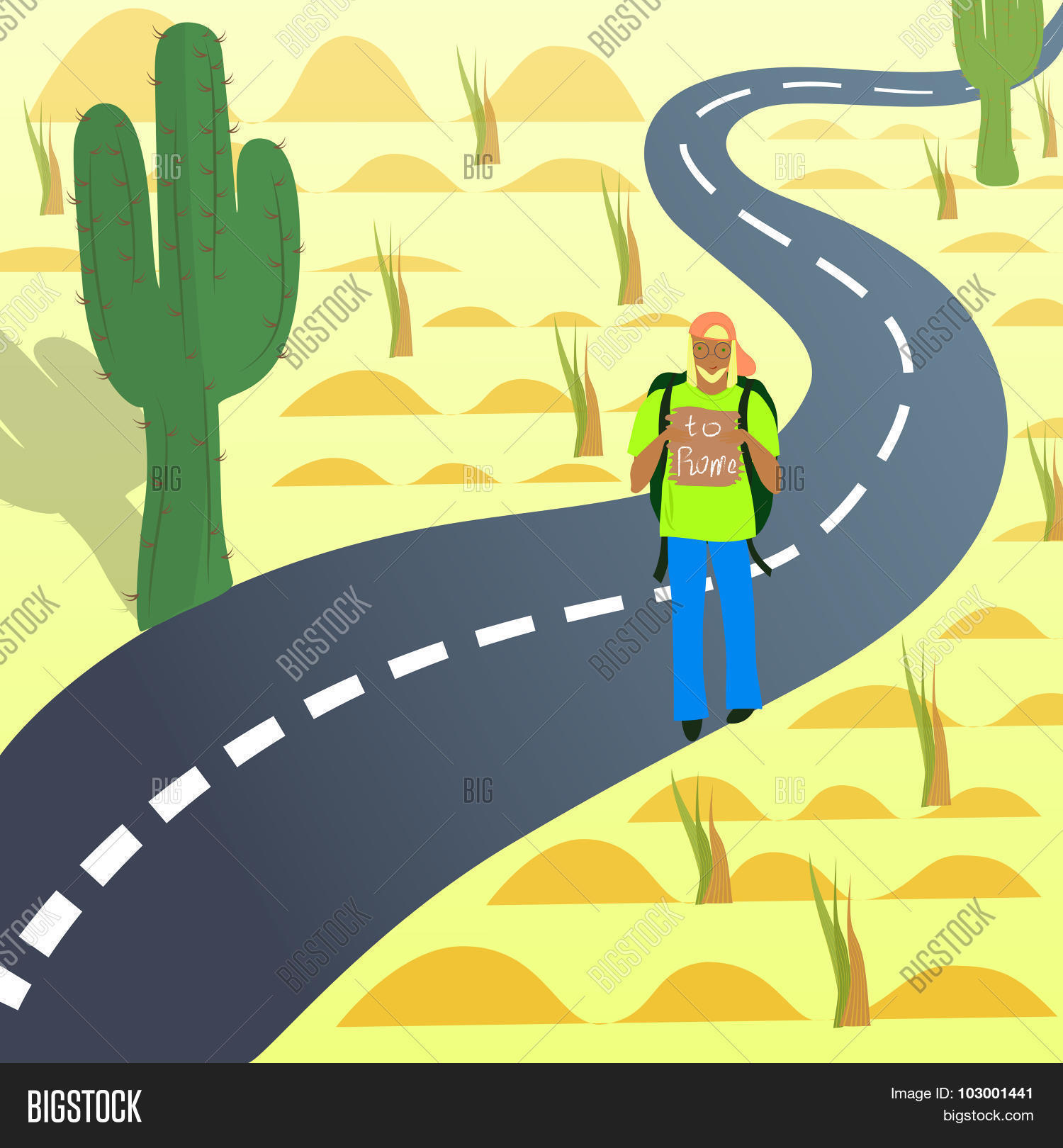 Young Hitch-hiker On Vector & Photo (Free Trial) | Bigstock