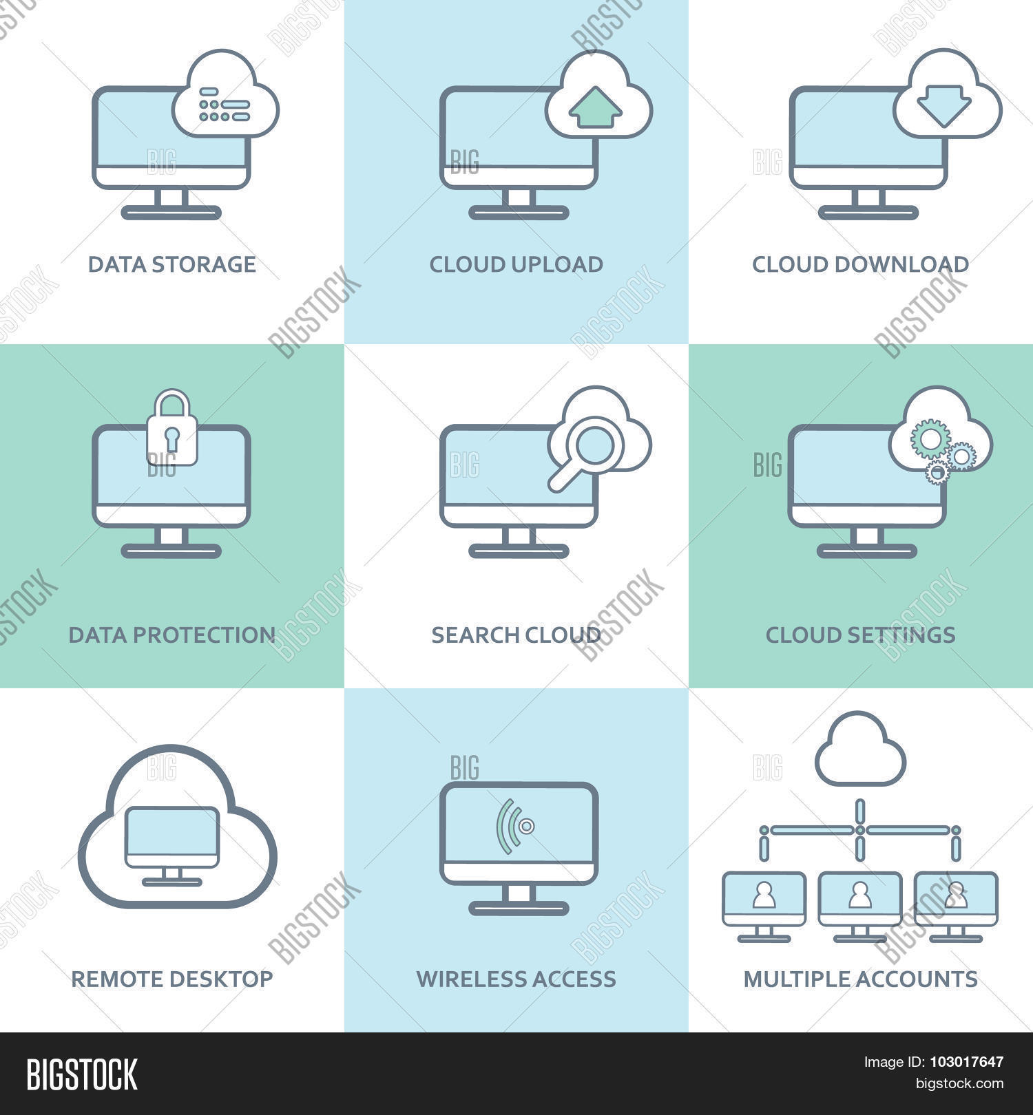 Cloud Computing Icons Vector & Photo (Free Trial) | Bigstock