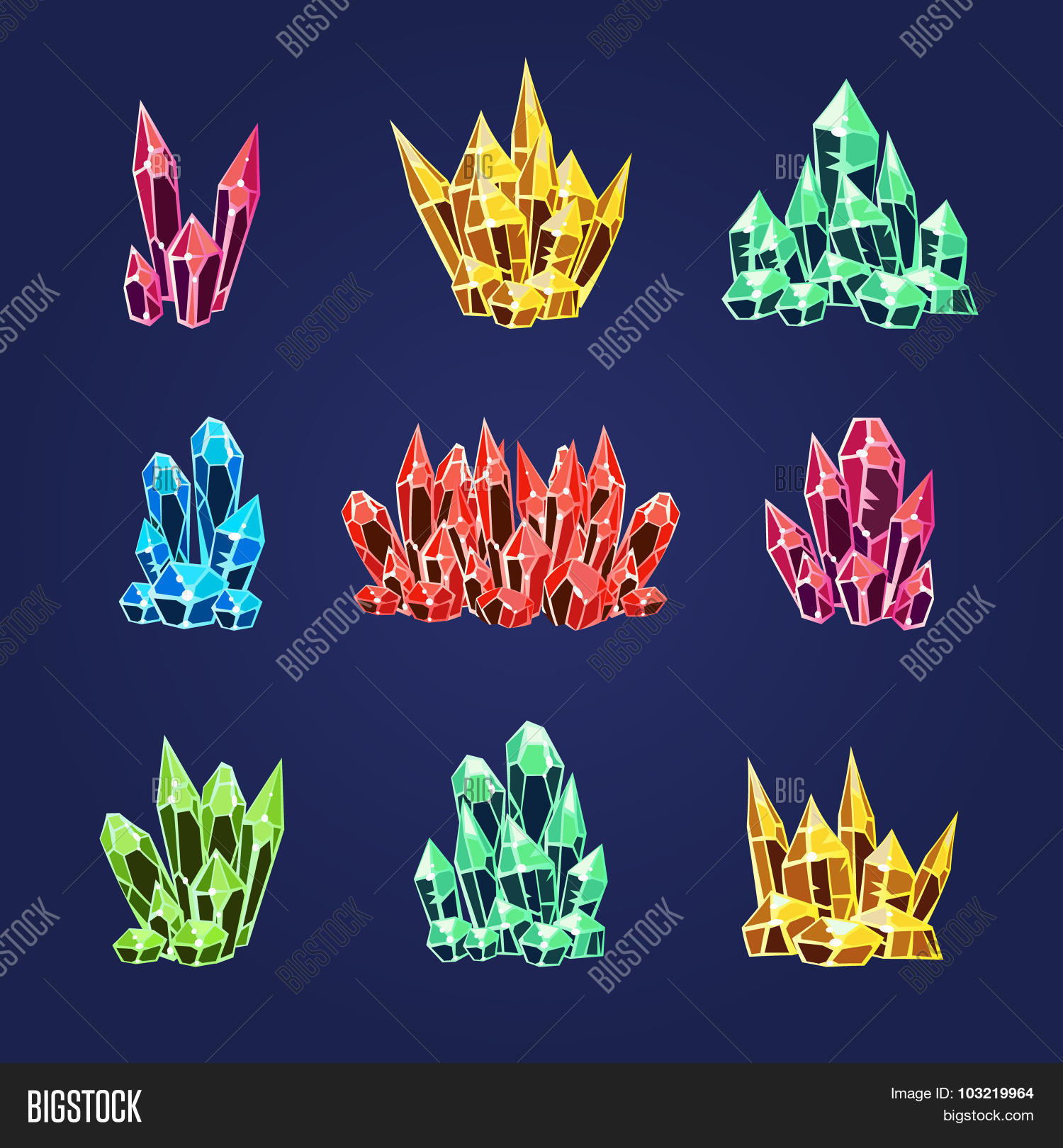 Magic Crystals Icons Vector & Photo (Free Trial) | Bigstock