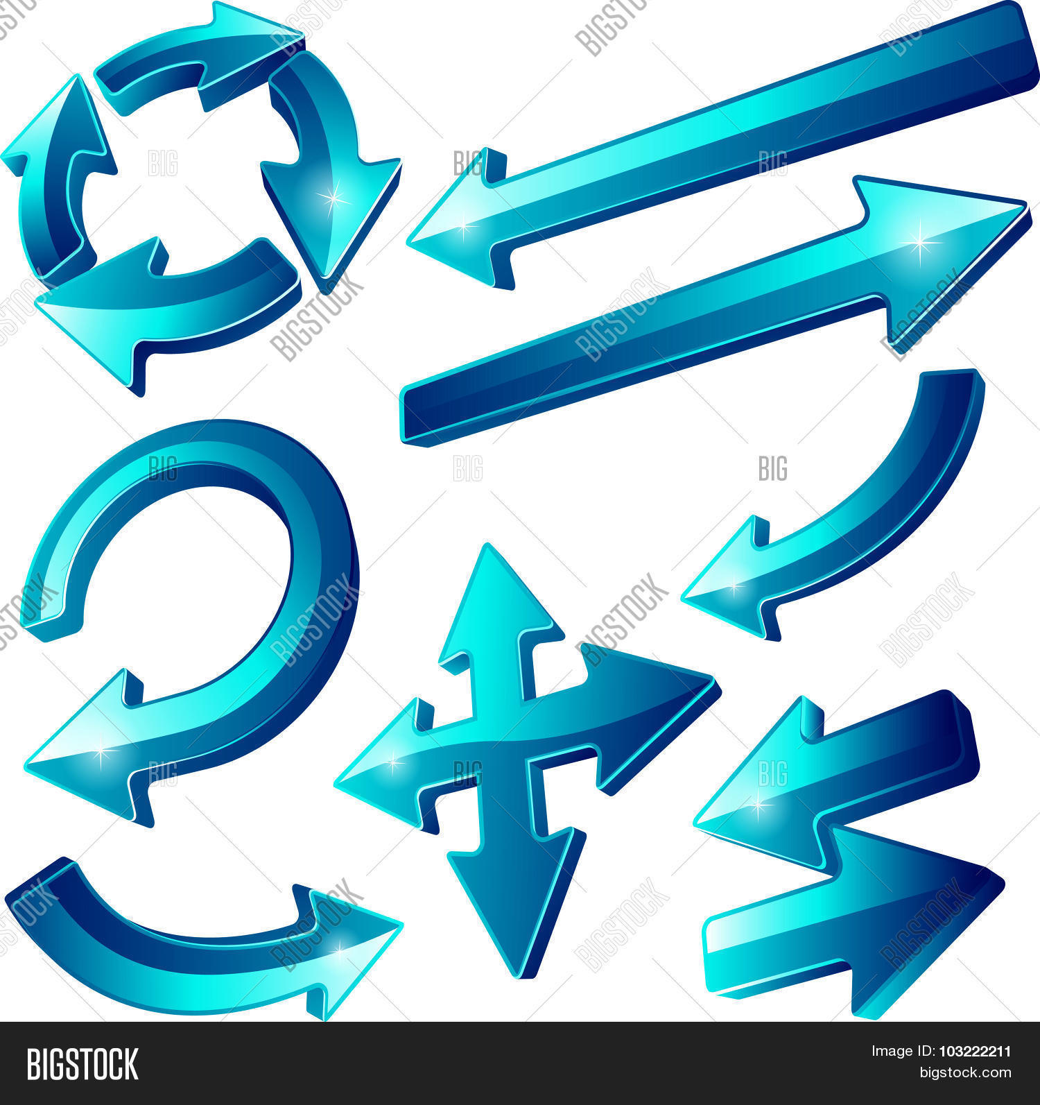 Glossy Blue Arrow Vector & Photo (Free Trial) | Bigstock