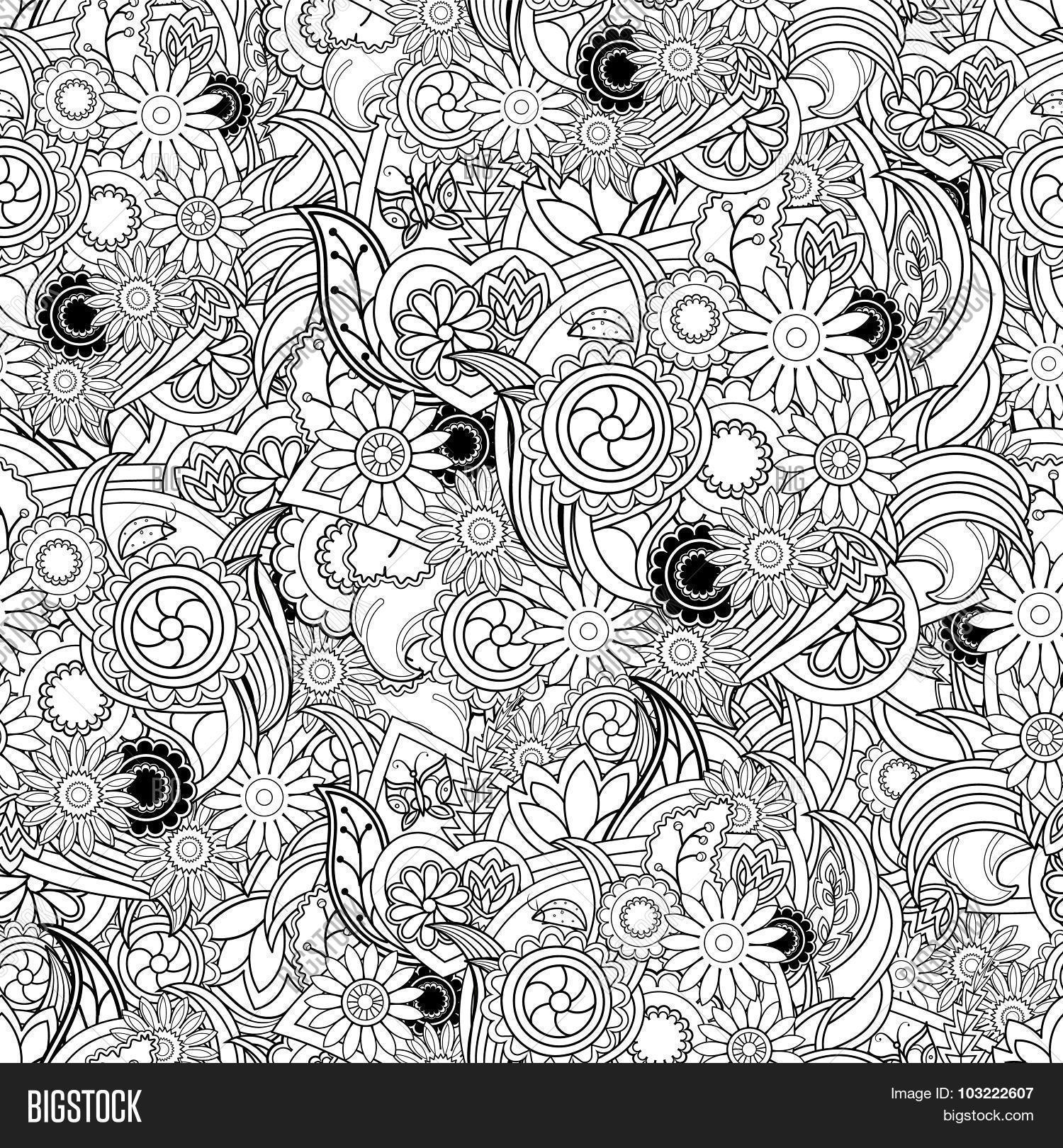 Floral Black Outline Vector & Photo (Free Trial) | Bigstock