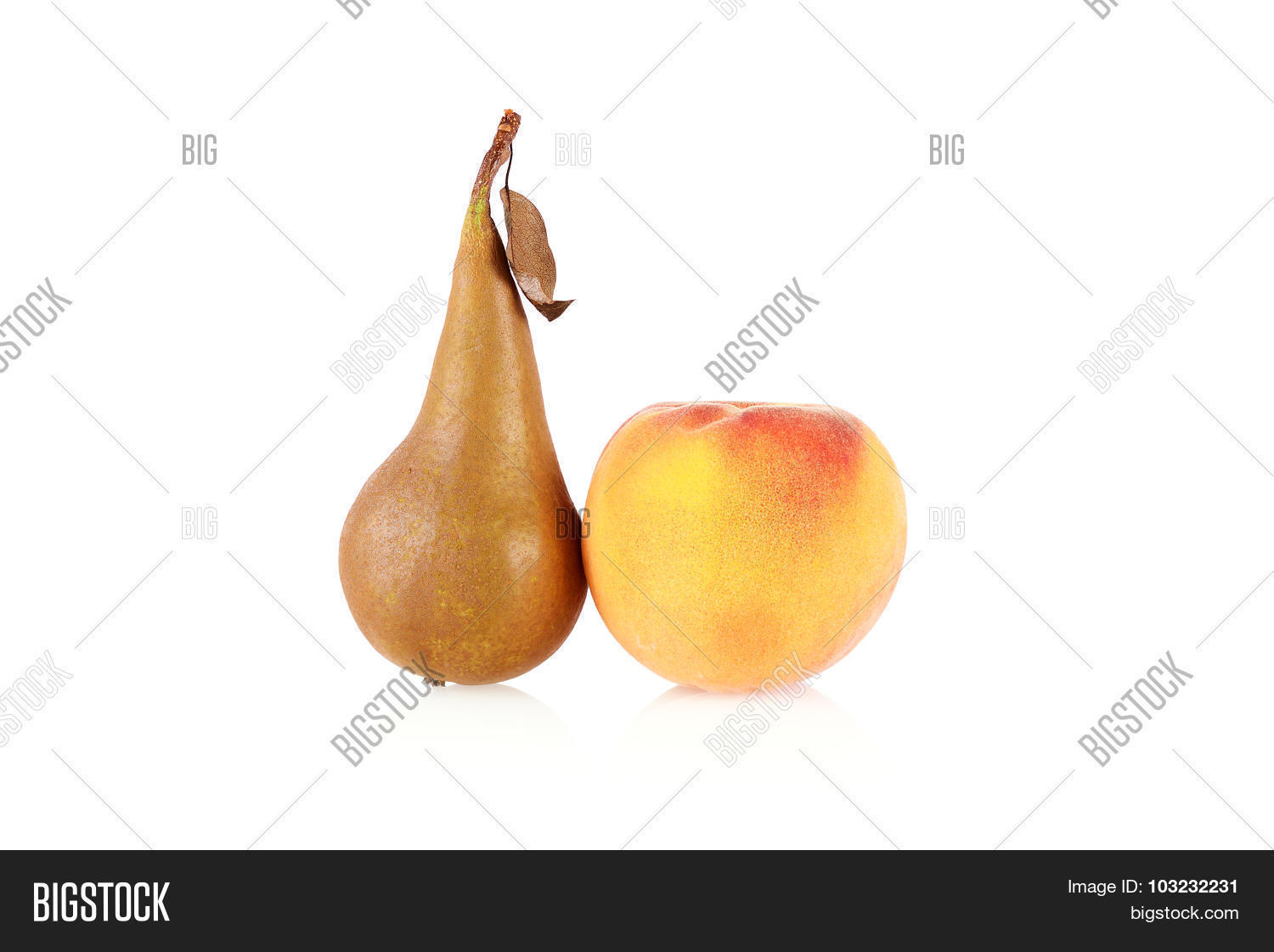 Pear Peach Isolated On Image & Photo (Free Trial) | Bigstock