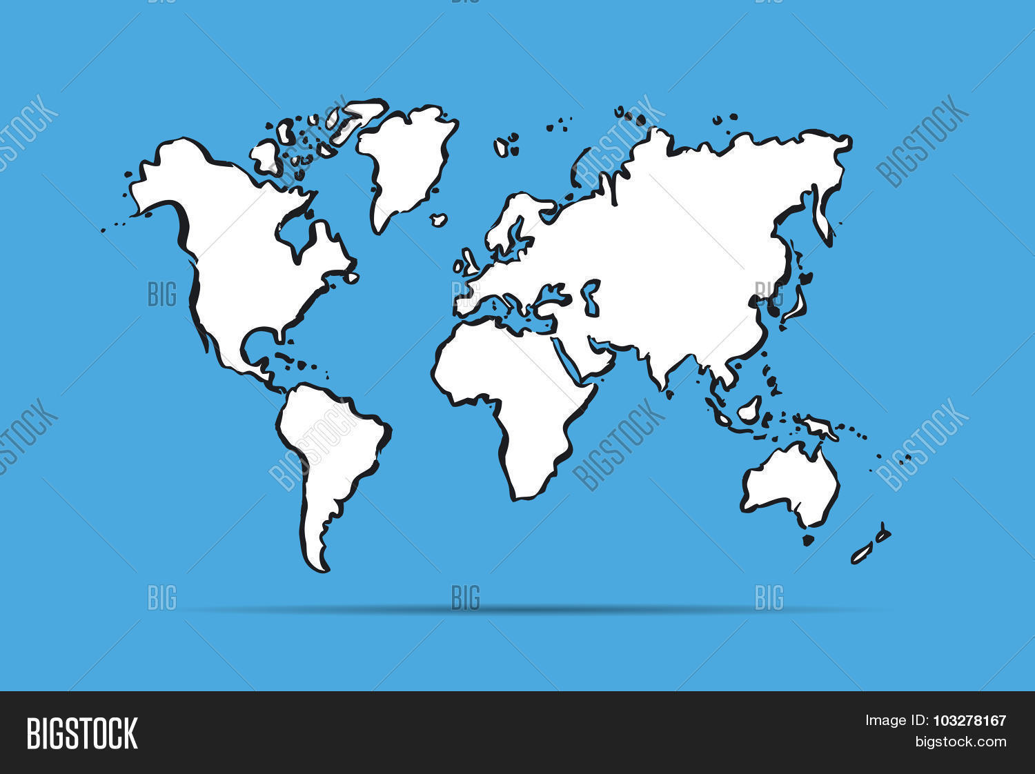 Drawing Map World Vector & Photo (Free Trial) | Bigstock