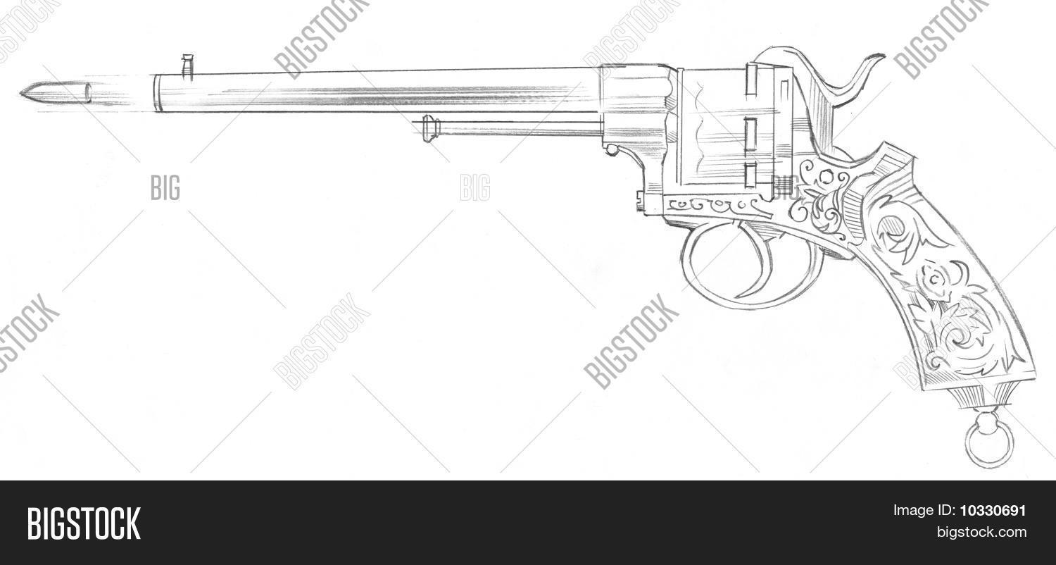 Hand-drawn Pistol Image & Photo (Free Trial) | Bigstock