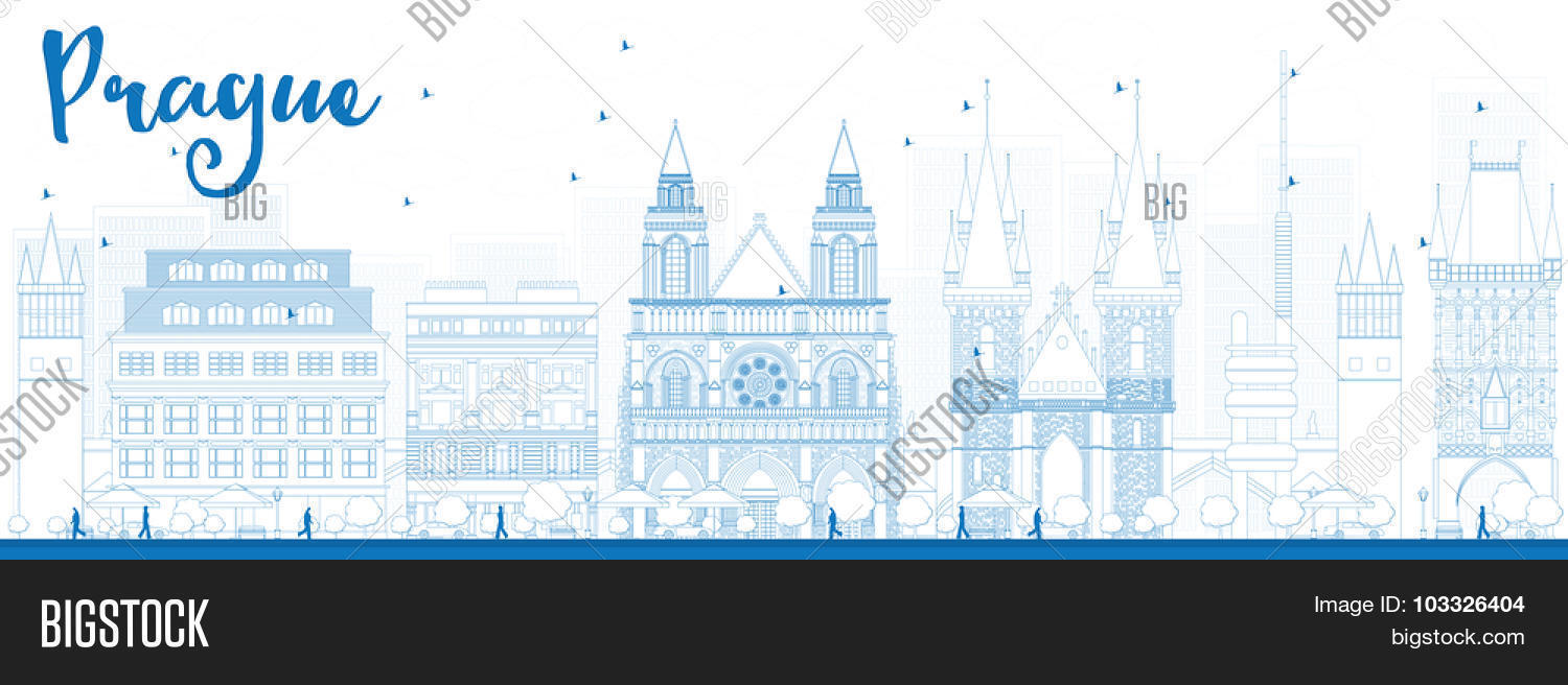 Outline Prague Vector & Photo (Free Trial) | Bigstock