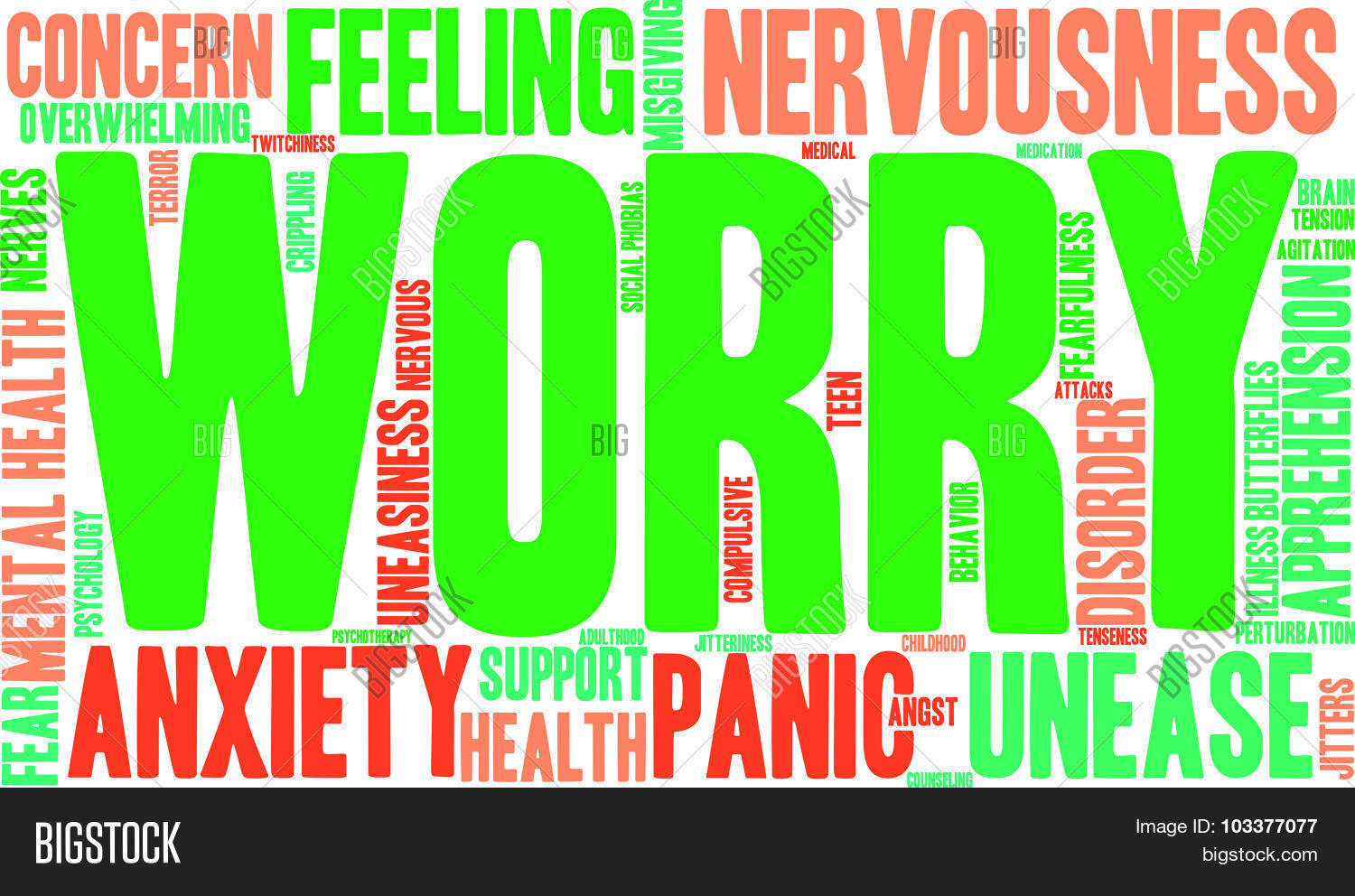 Worry Word Cloud Vector & Photo (Free Trial) | Bigstock