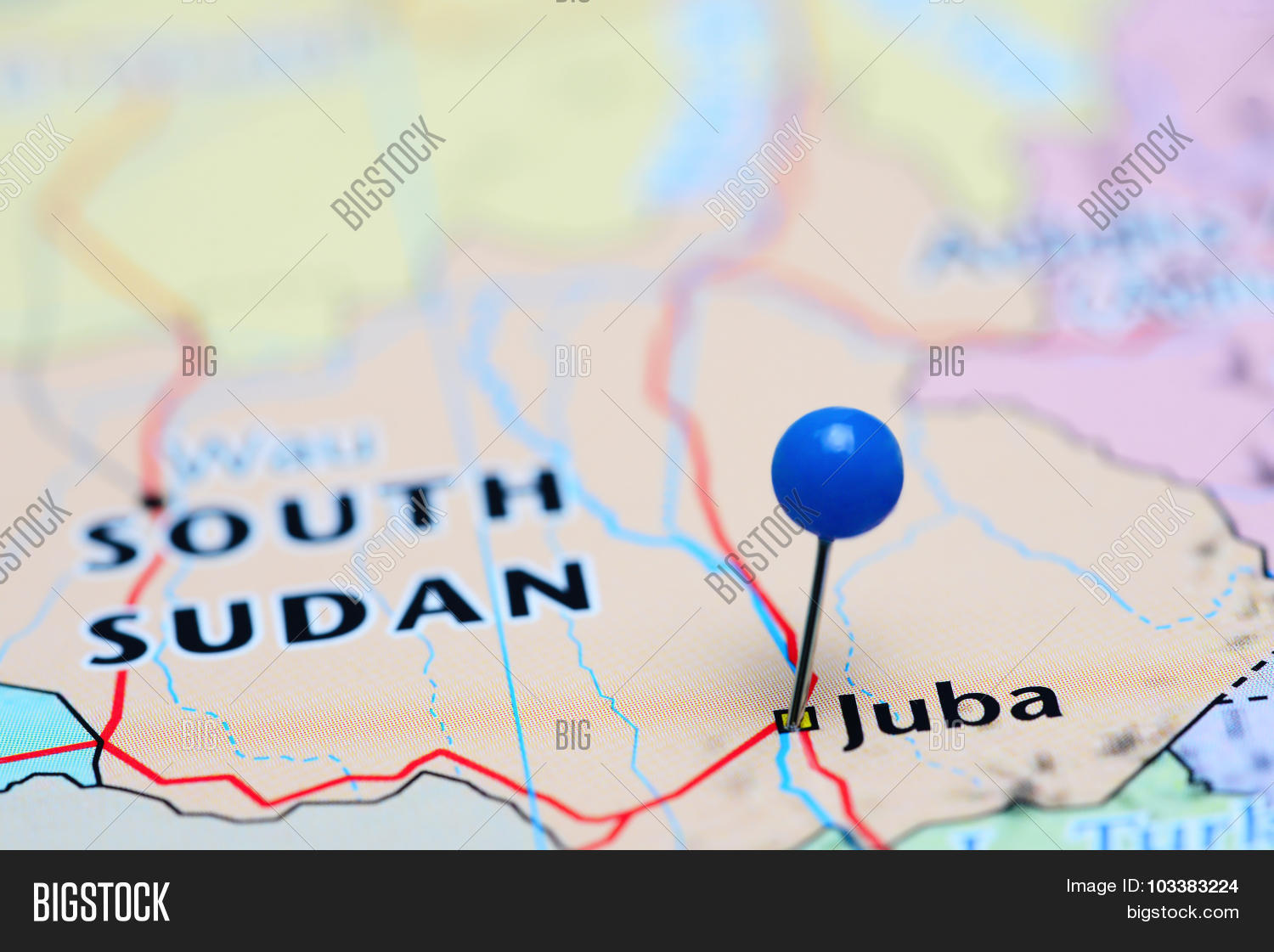 Juba Pinned On Map Image & Photo (Free Trial) | Bigstock