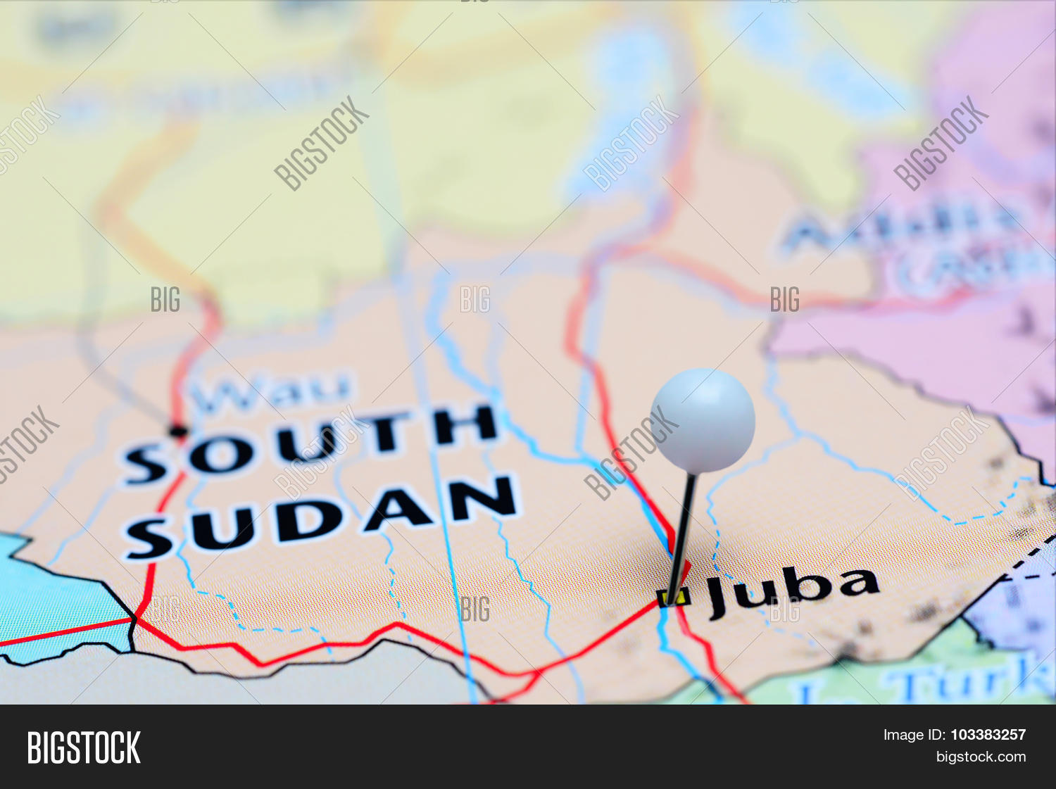 Juba Pinned On Map Image & Photo (Free Trial) | Bigstock