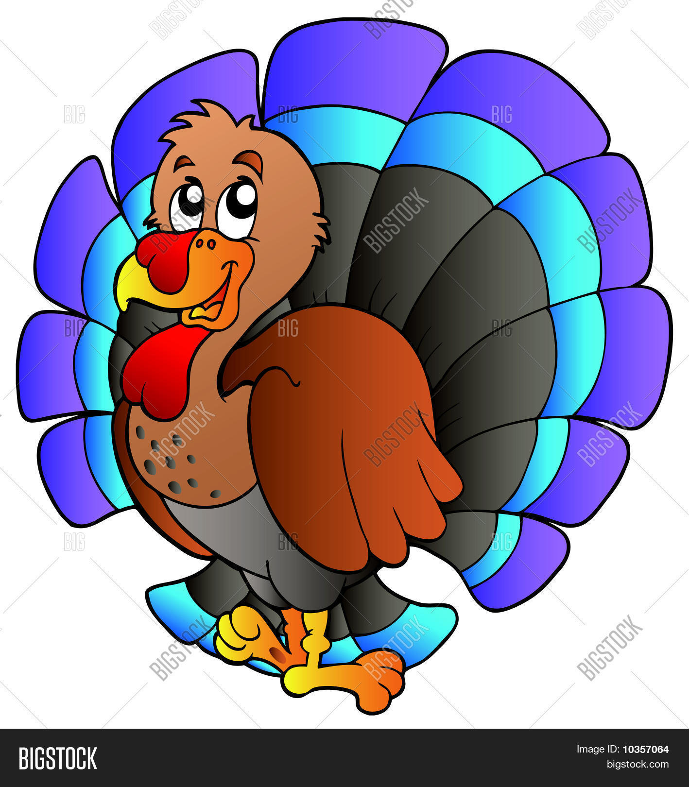 Happy Cartoon Turkey Vector & Photo (Free Trial) | Bigstock