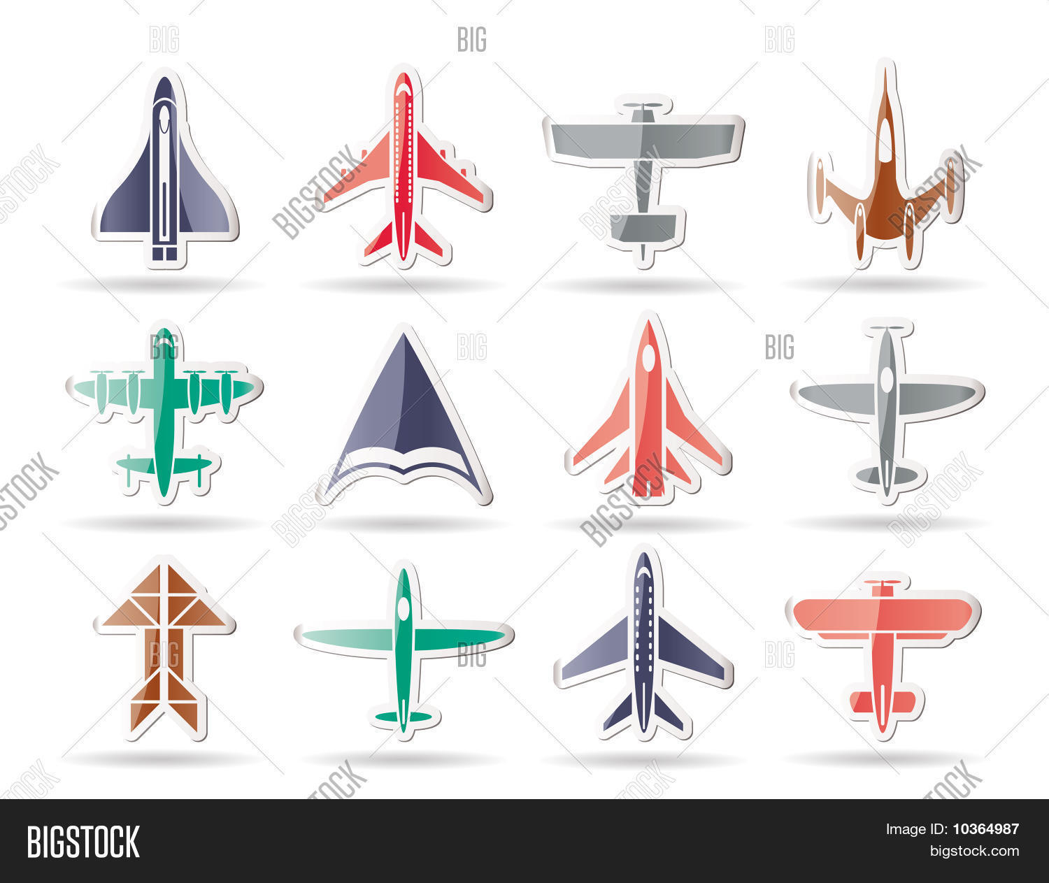 Different Types Plane Vector & Photo (Free Trial) | Bigstock
