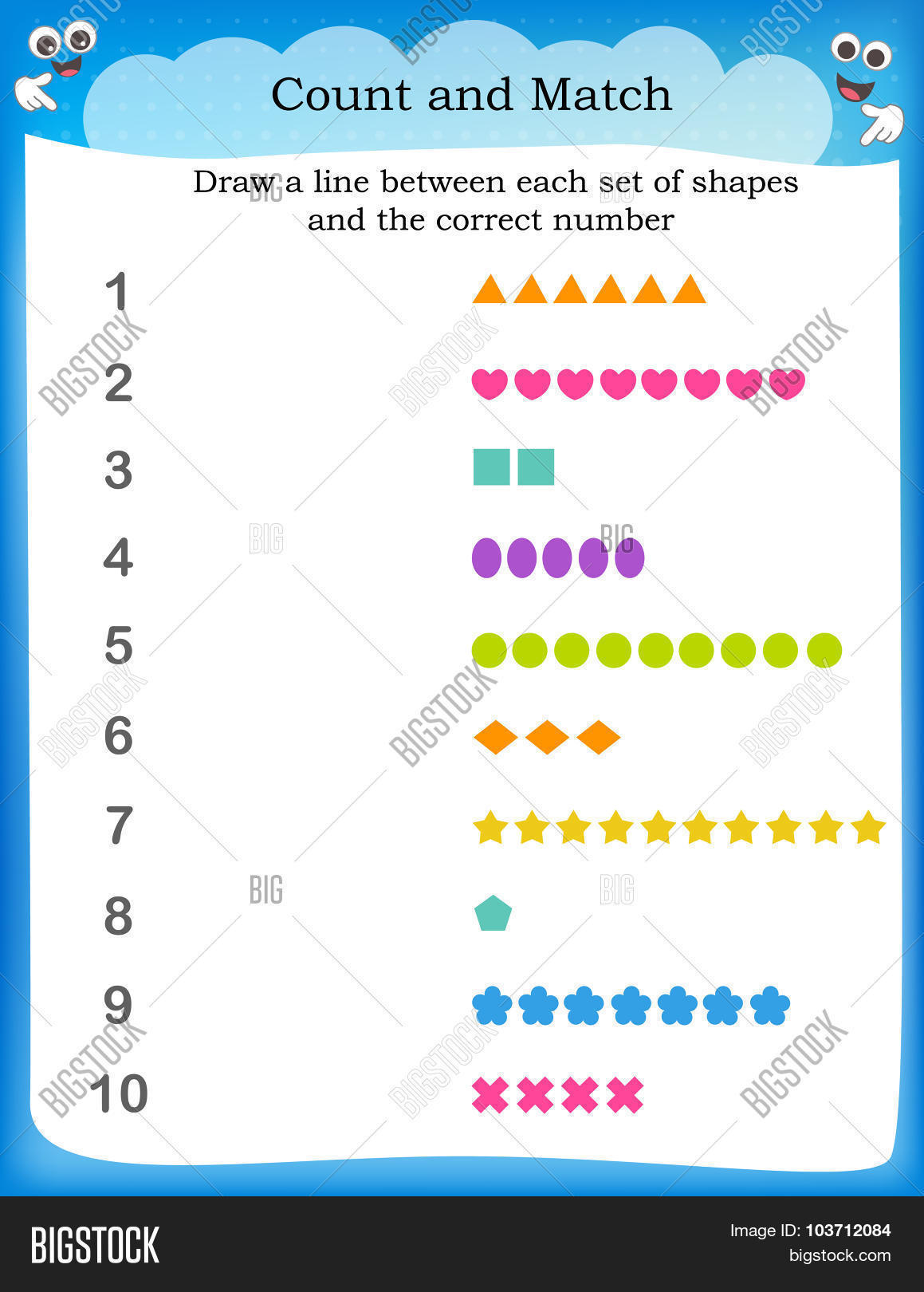 Kids Worksheet Count Image & Photo (Free Trial) | Bigstock