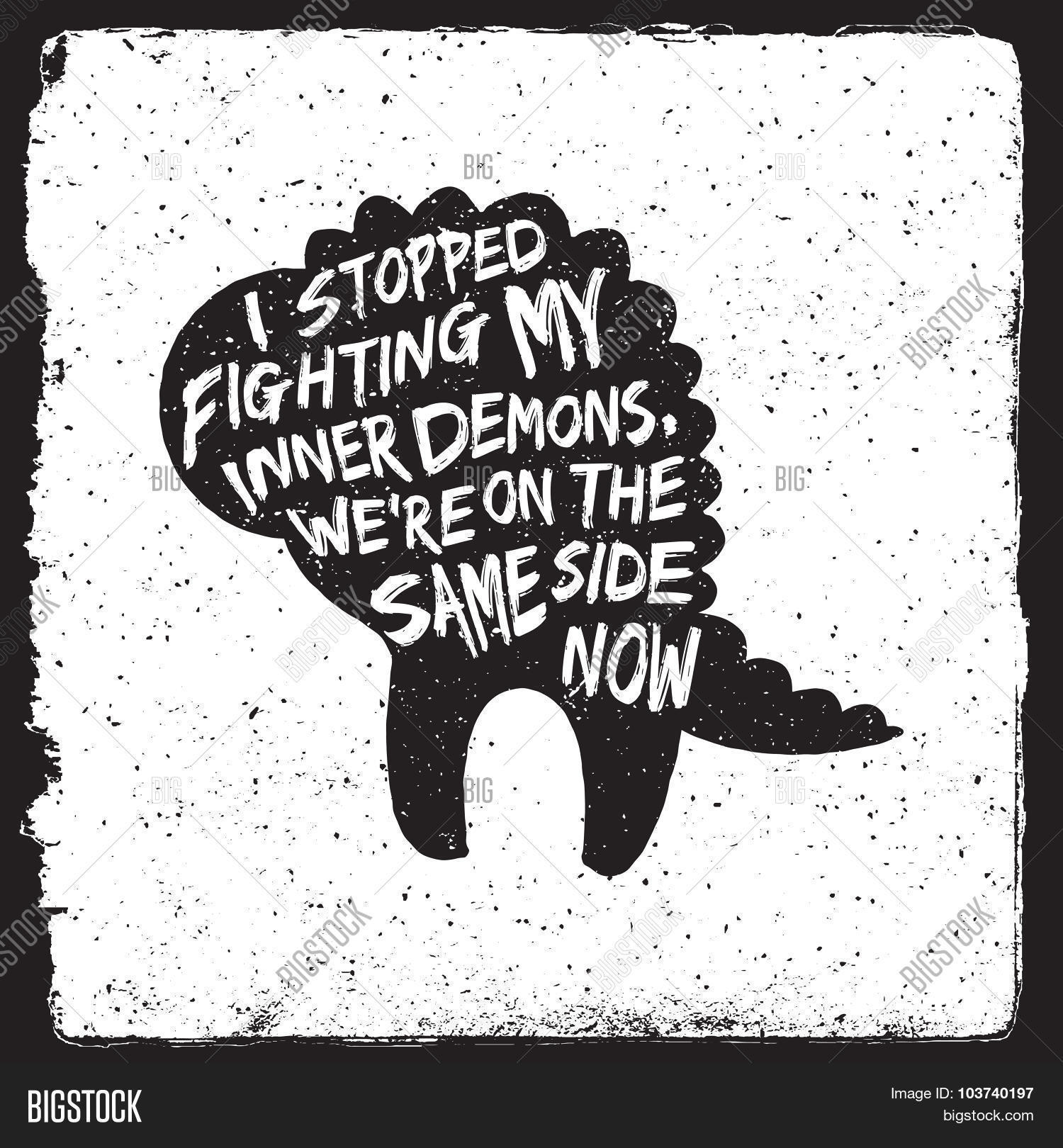 Demon Funny Quotes Hand Drawn Monster Vector & Photo (Free Trial)