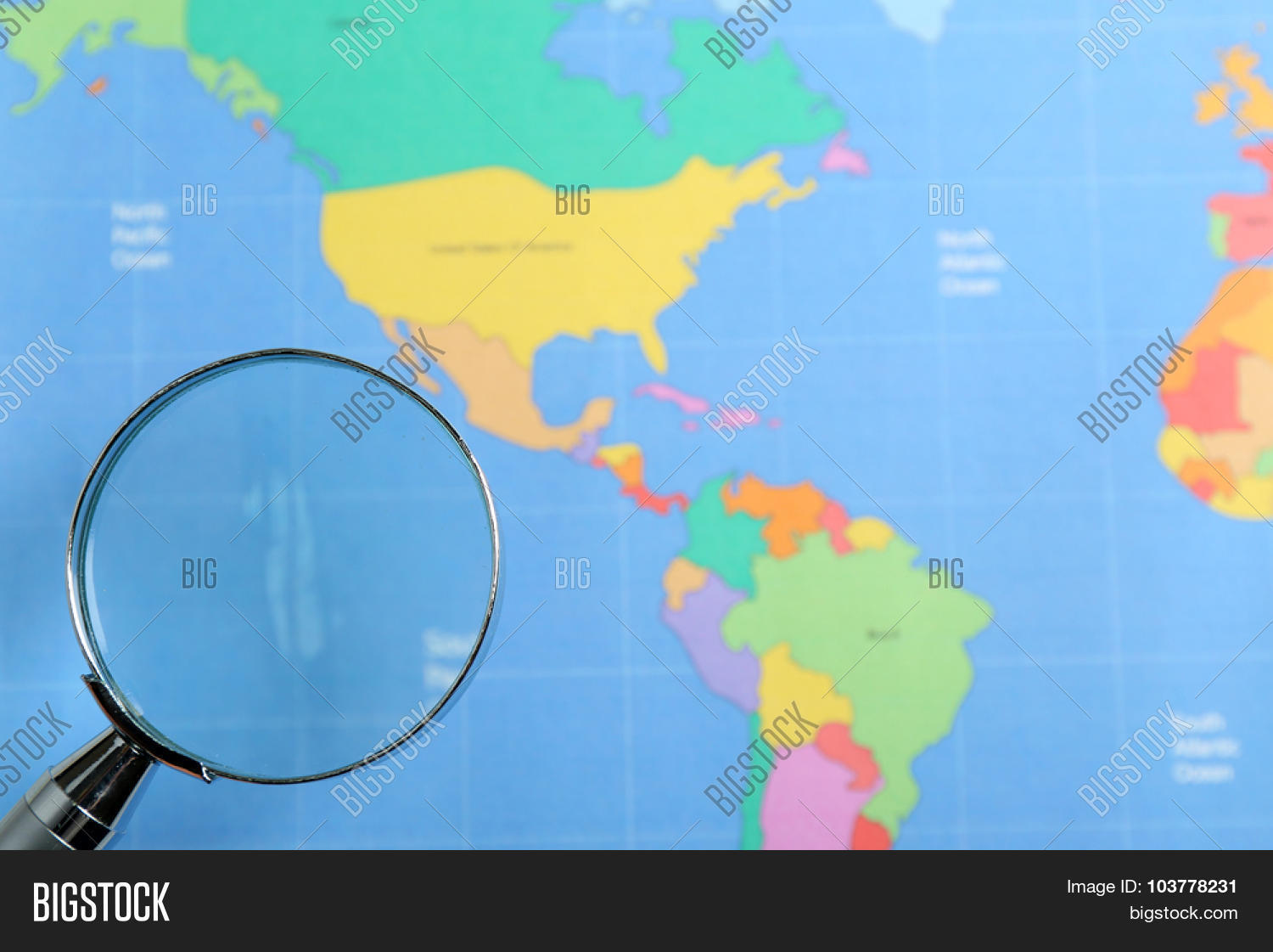 World Map Magnifying Image & Photo (Free Trial) | Bigstock