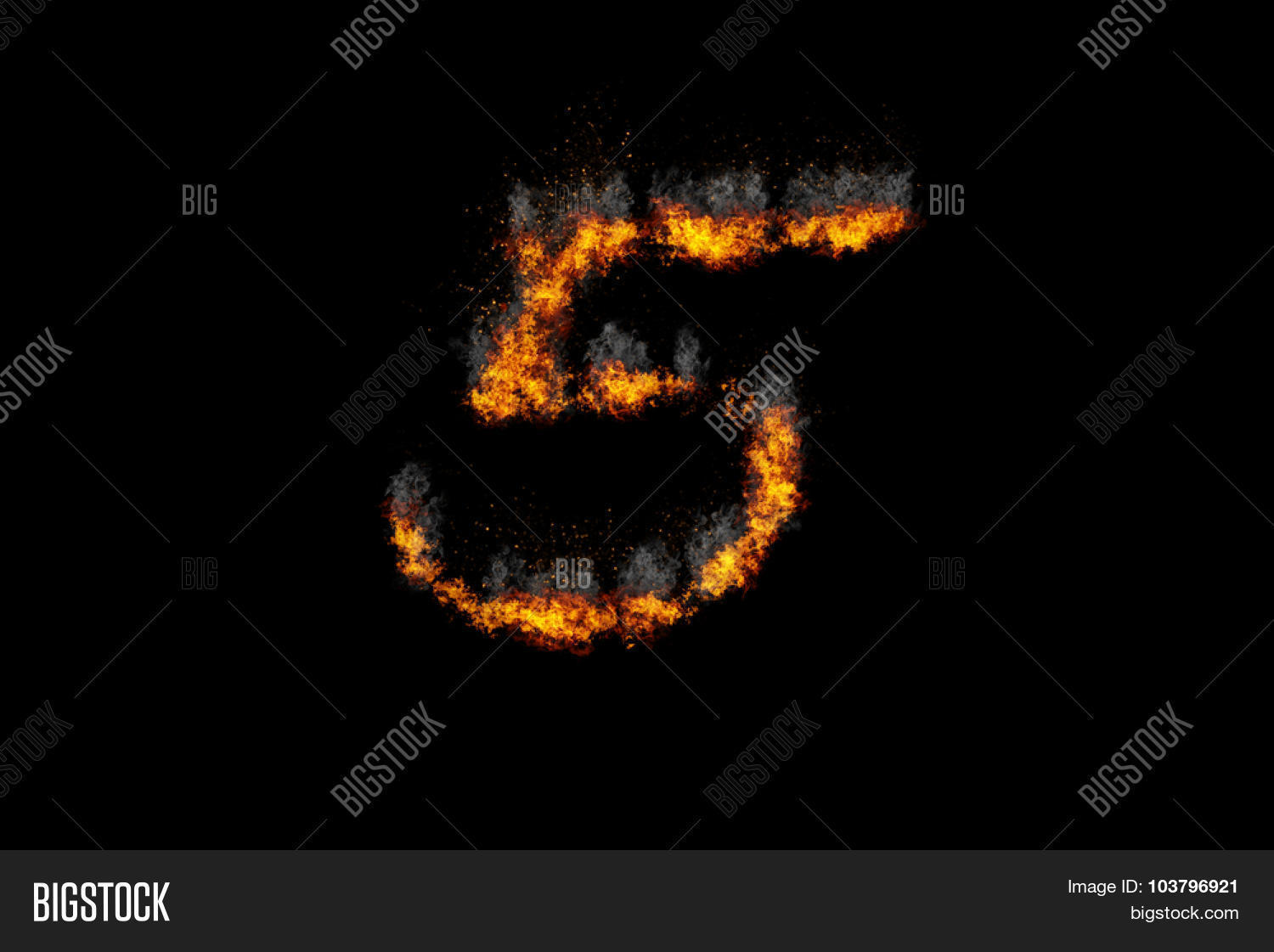 Fire Number "5" On Image & Photo (Free Trial) | Bigstock