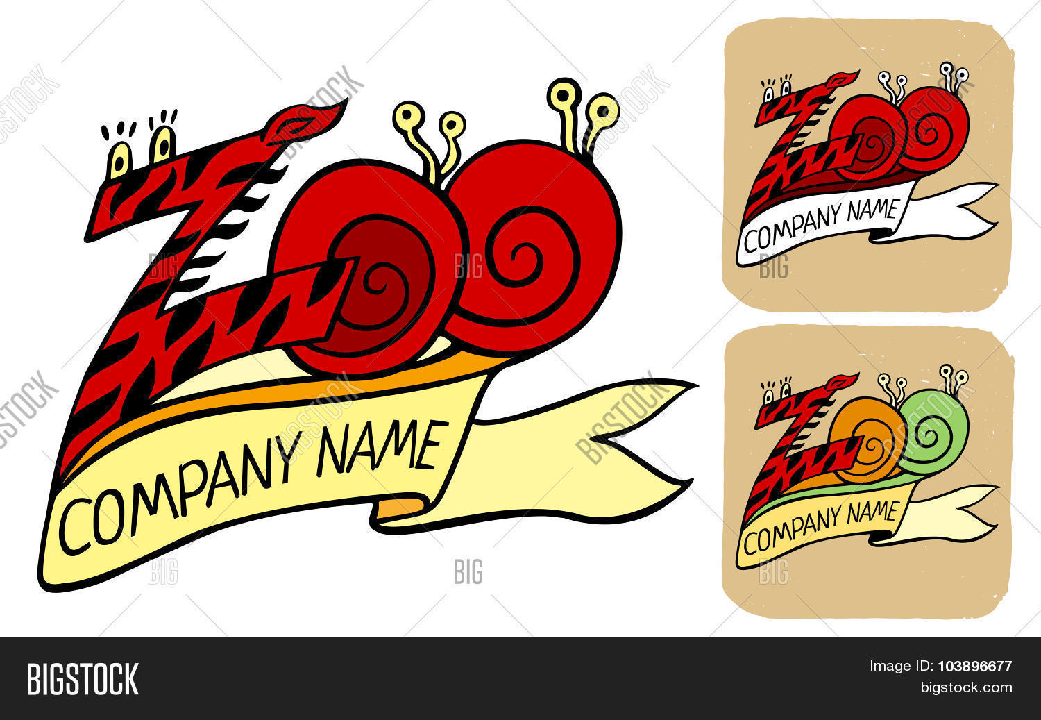 Zoo Logo Label Ribbon Vector & Photo (Free Trial) | Bigstock