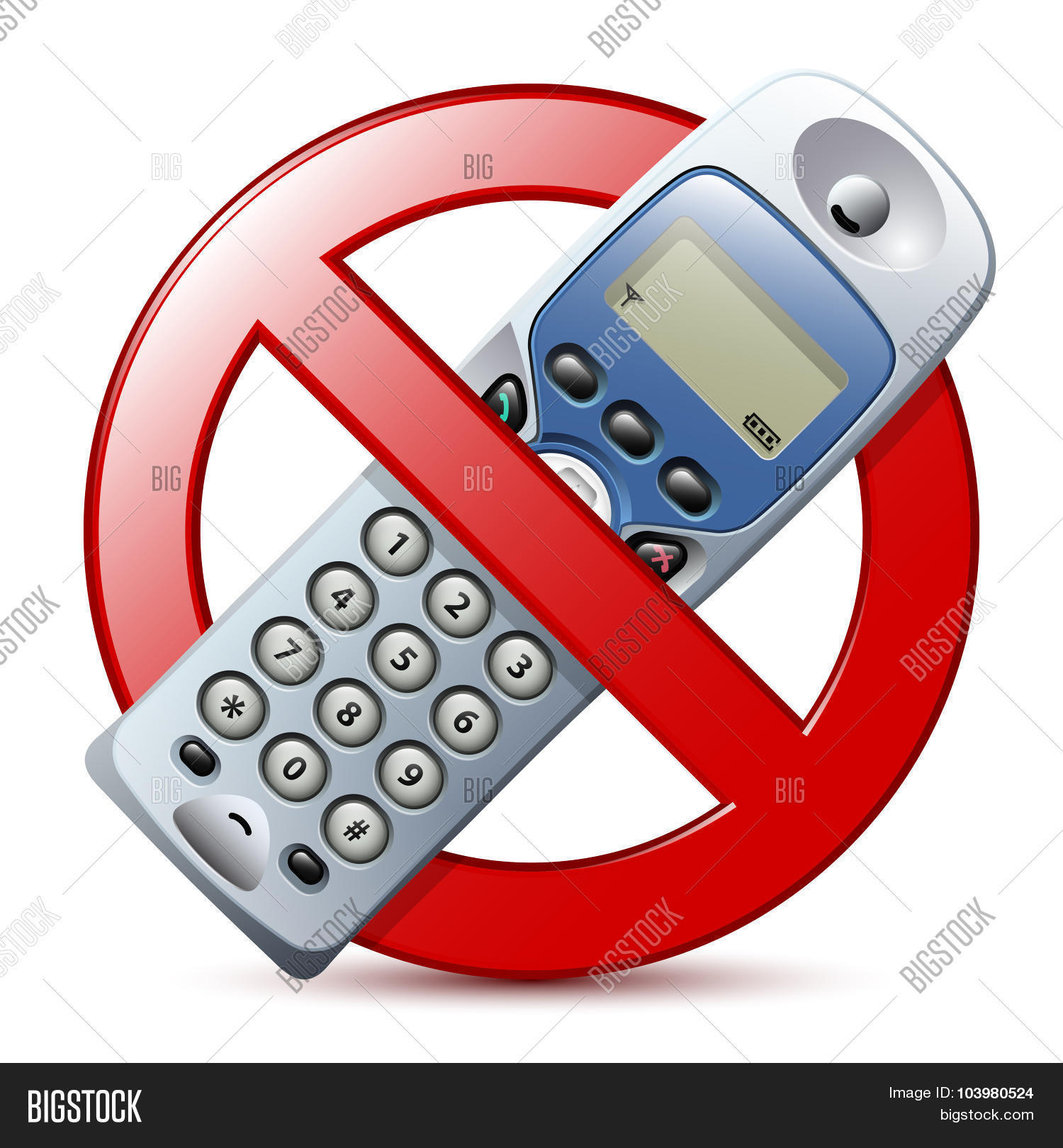 No Phone Sign. Vector Vector & Photo (Free Trial) | Bigstock
