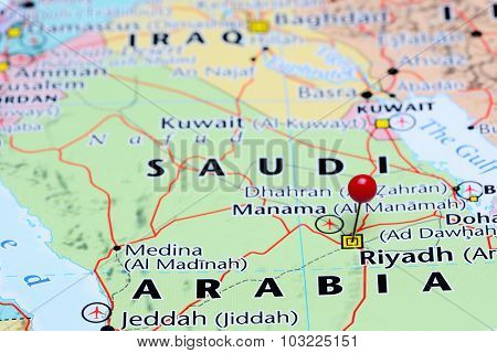 Riyadh Pinned On Map Image & Photo (Free Trial) | Bigstock
