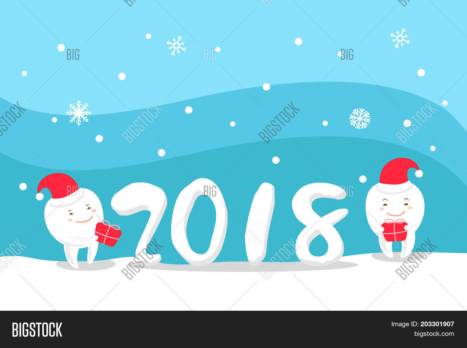Tooth Happy New Year Vector & Photo (Free Trial) | Bigstock