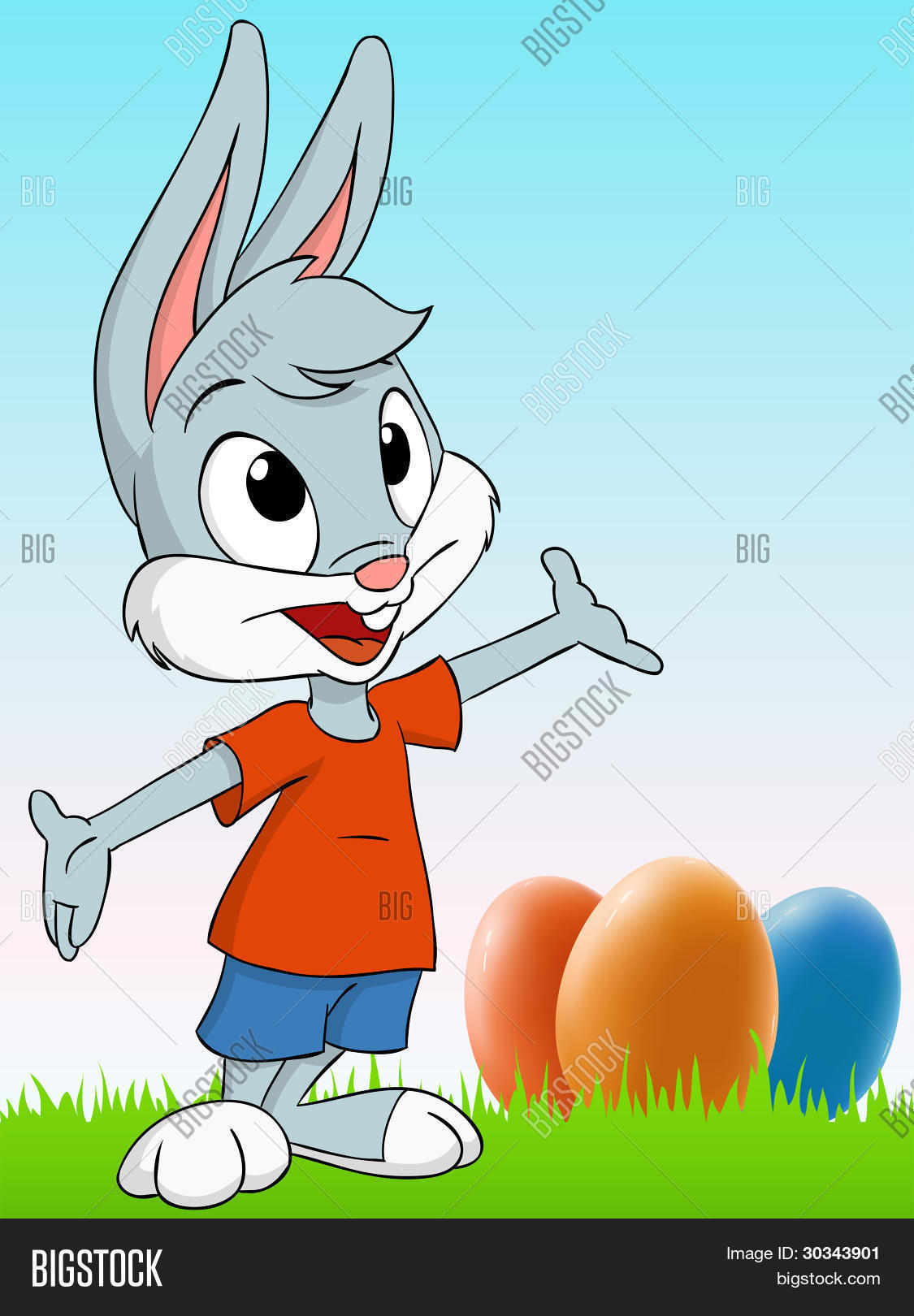 Cartoon Easter Rabbit Vector & Photo (Free Trial) | Bigstock