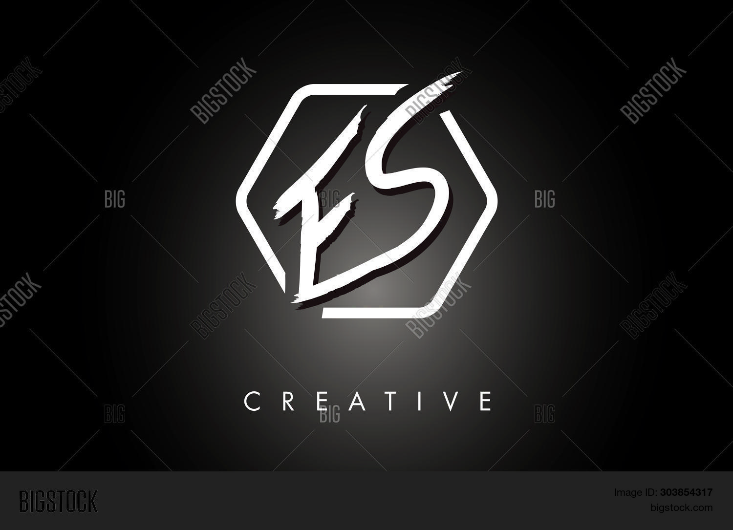 Es E S Brushed Vector Vector & Photo (Free Trial) | Bigstock
