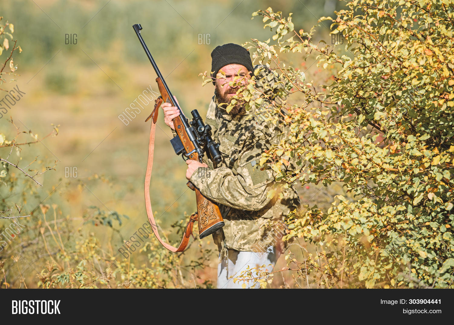 Man Hunter Rifle Gun. Image & Photo (Free Trial) | Bigstock