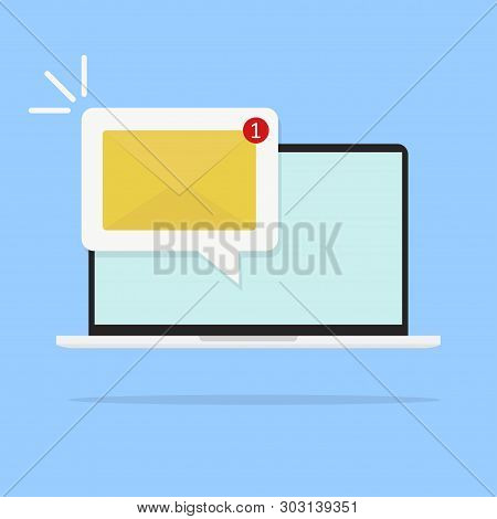Laptop Message Screen Vector & Photo (Free Trial) | Bigstock