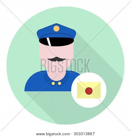 Flat Icon Postman Vector & Photo (Free Trial) | Bigstock
