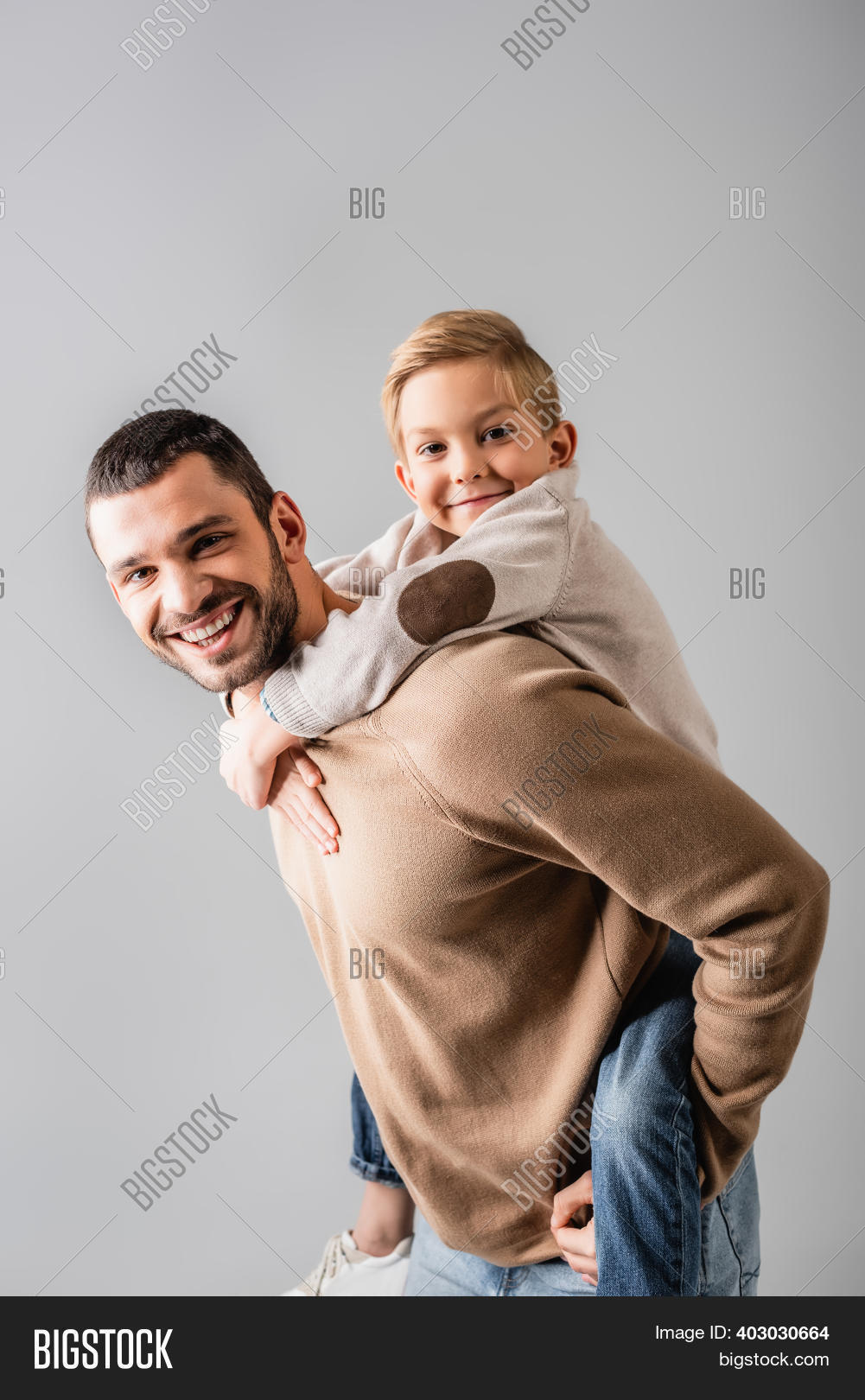 Happy Man Piggybacking Image & Photo (Free Trial) | Bigstock