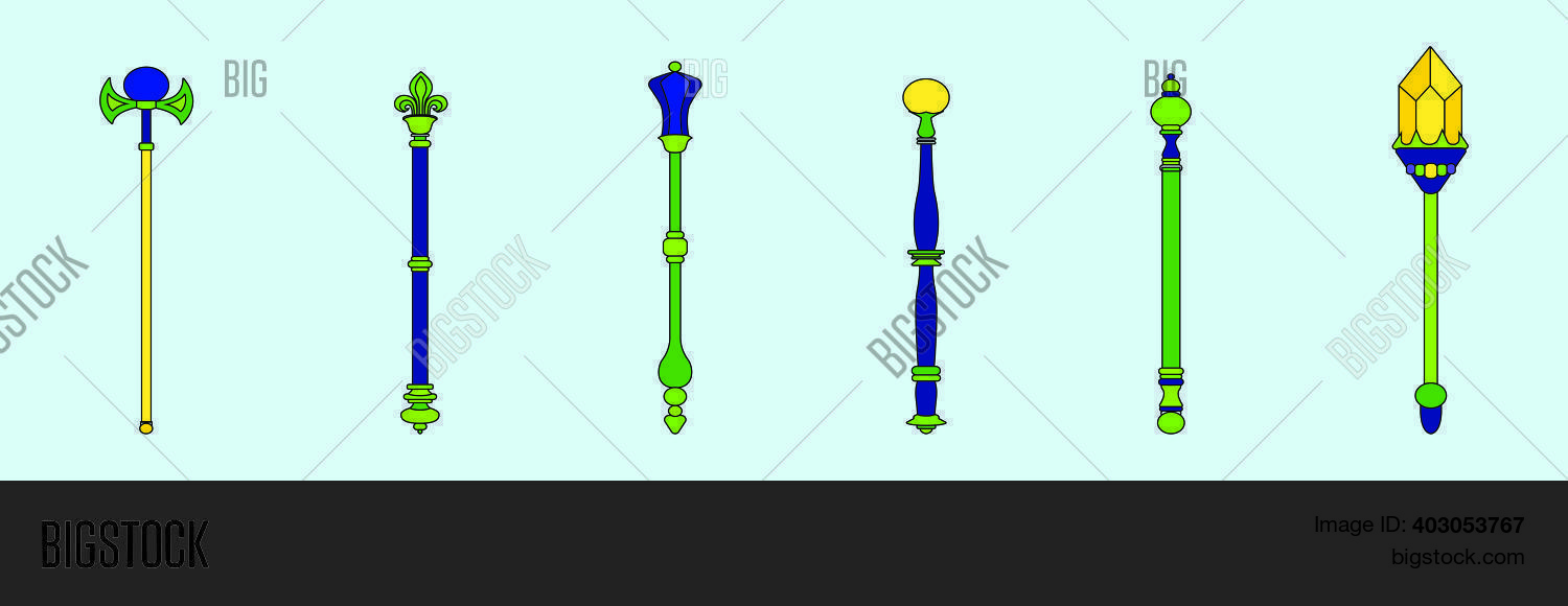 Set Sceptre Cartoon Vector & Photo (Free Trial) | Bigstock