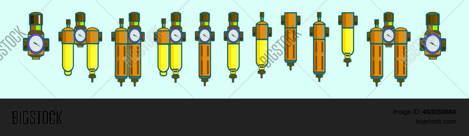 Set Pneumatic Cartoon Vector & Photo (Free Trial) | Bigstock