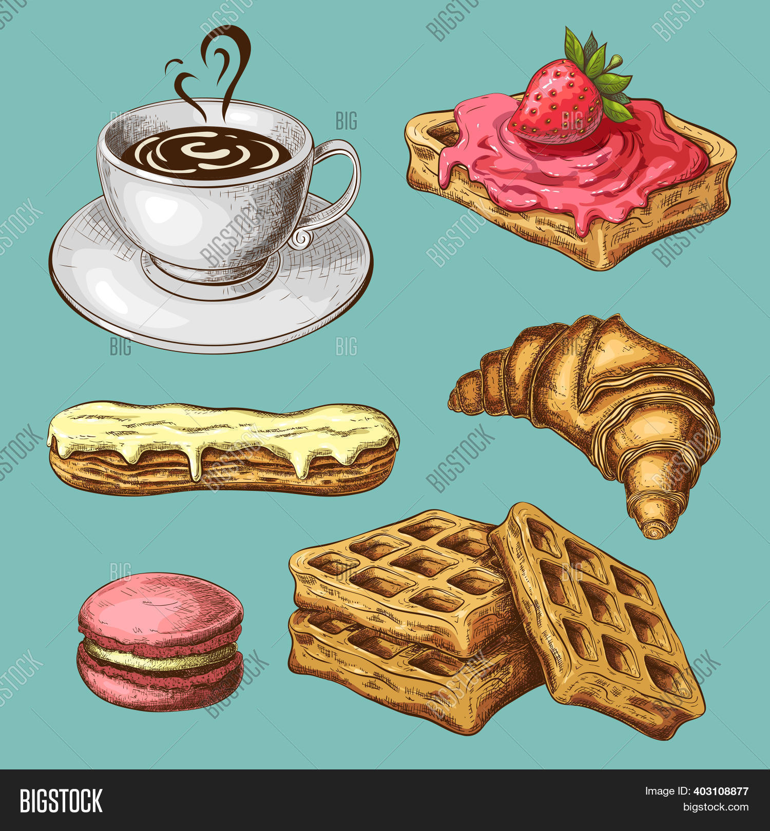 Pastry Coffee Clipart Image & Photo (Free Trial) | Bigstock