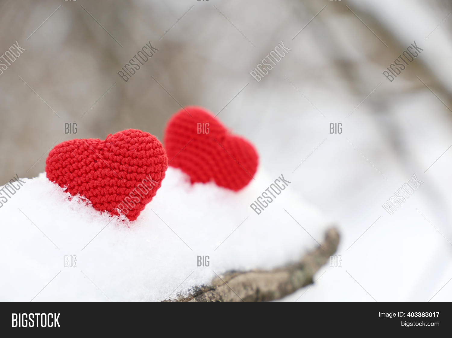 Valentine Hearts Snow Image & Photo (Free Trial) | Bigstock