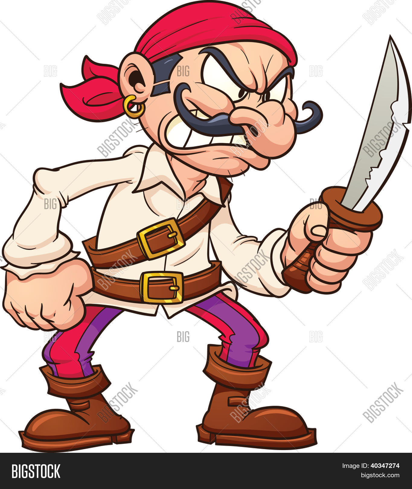 Angry Cartoon Pirate Vector & Photo (Free Trial) | Bigstock